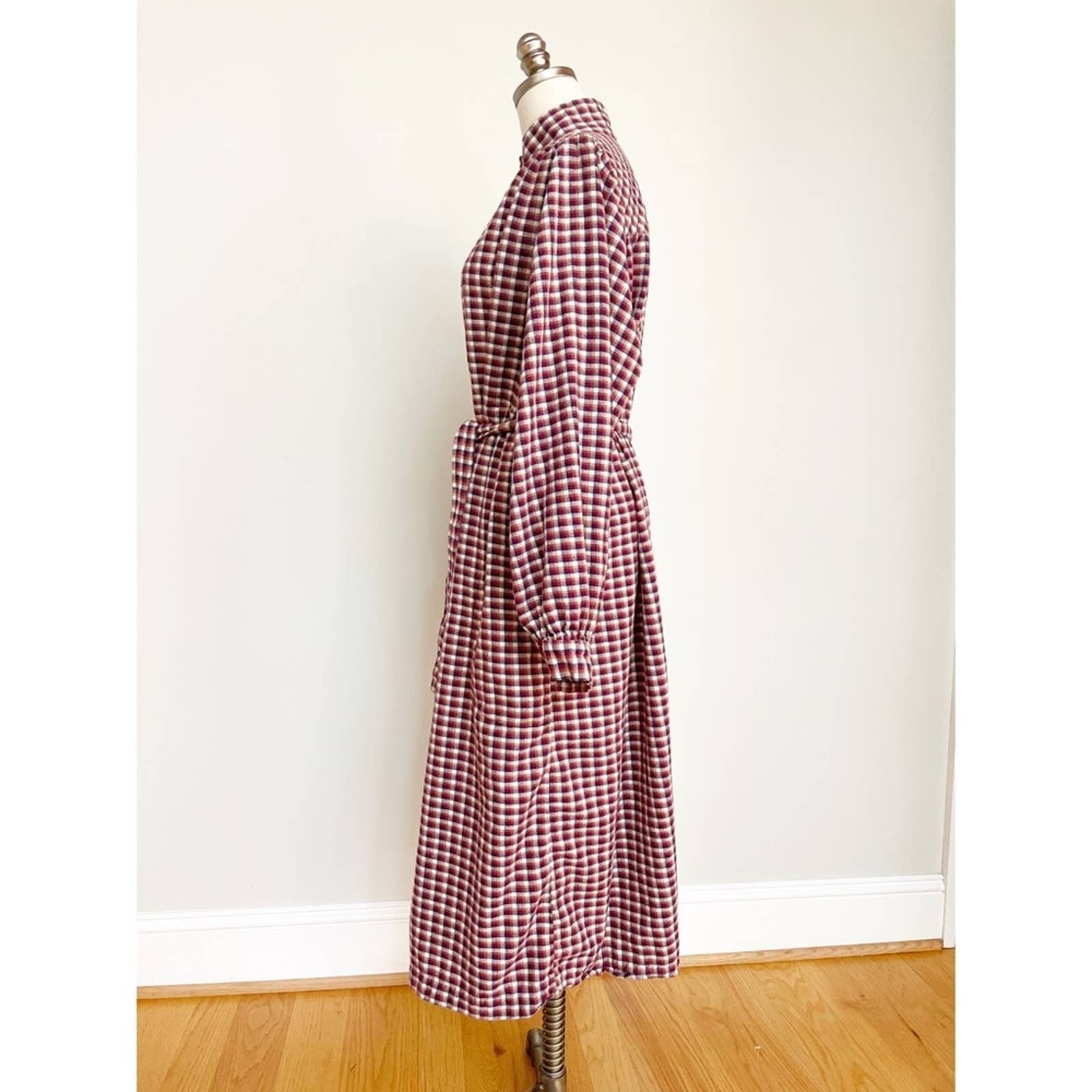 Vintage 70s 80s Plaid Flannel High Neck Prairie Dress Xl by Aunt Abiga | Shop THRILLING