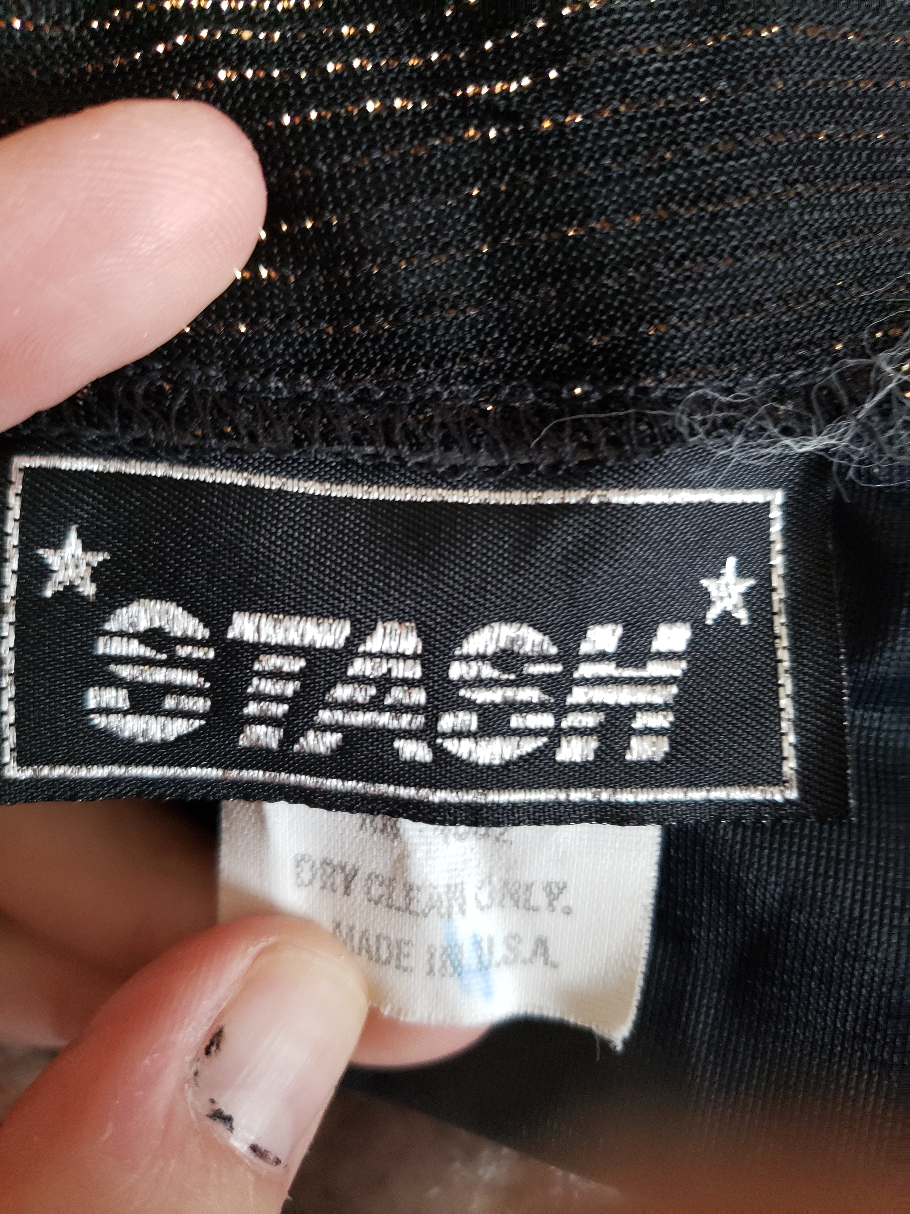 Vintage 80s Gold And Black Ruffle And Lace Party Dress By Stash | Shop THRILLING