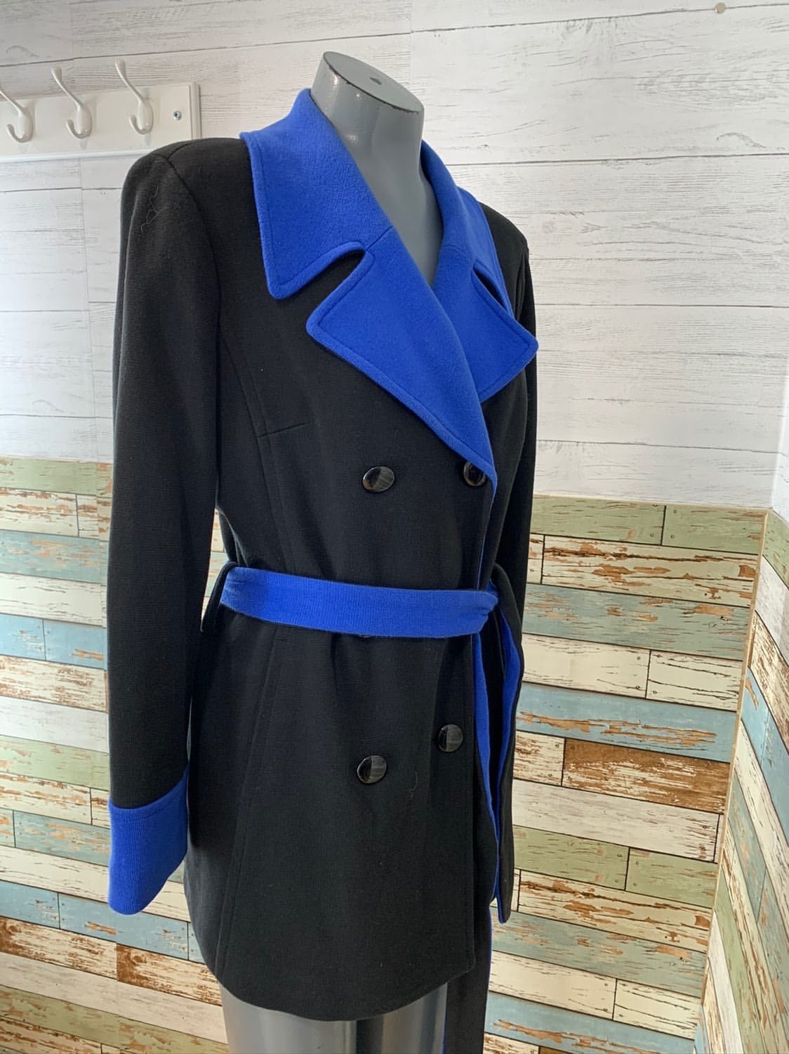 Vintage 00's Colorblock Double Breasted Coat by International Concepts ...