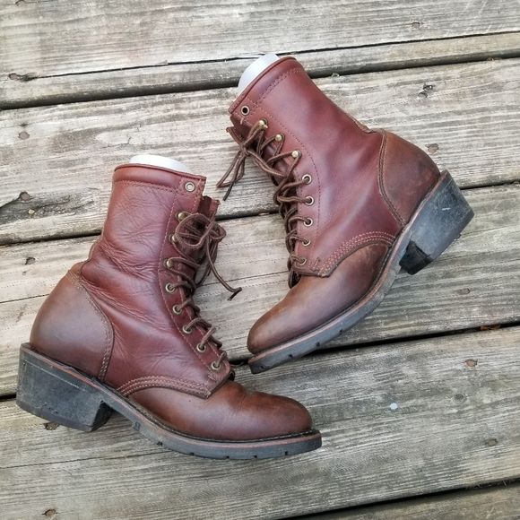 Vintage 90s Double H Western Packer Roper Lacer Steampunk Boots by Dou ...