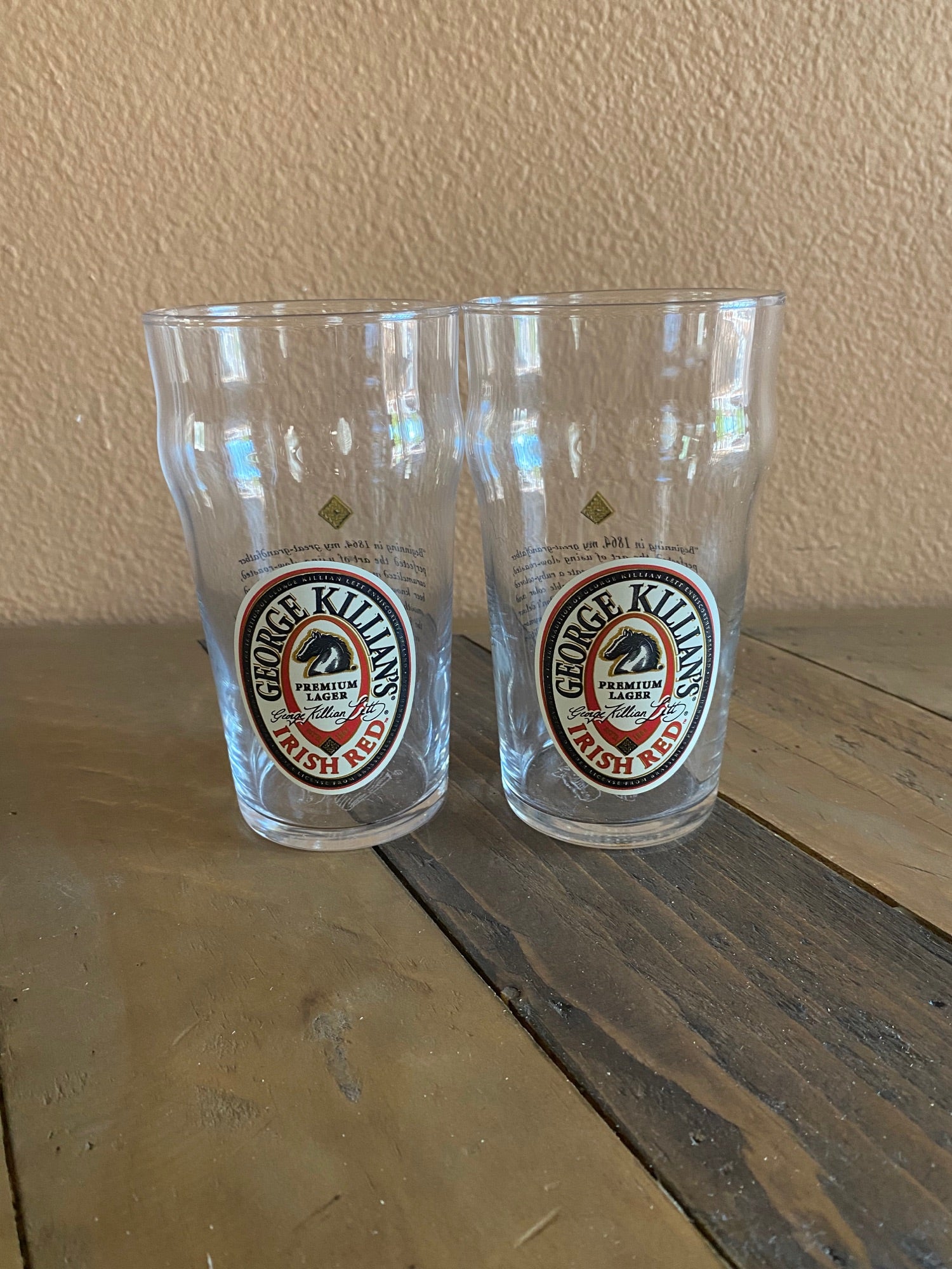 Vintage George Killians Irish Red Premium Lager Etched Beer Glass by ...