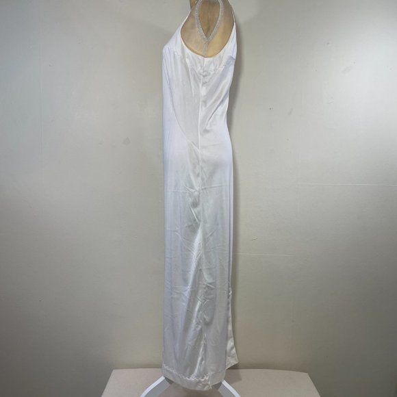 Vintage 60s White Polyester Maxi Slip With Embroidered Border | Shop ...