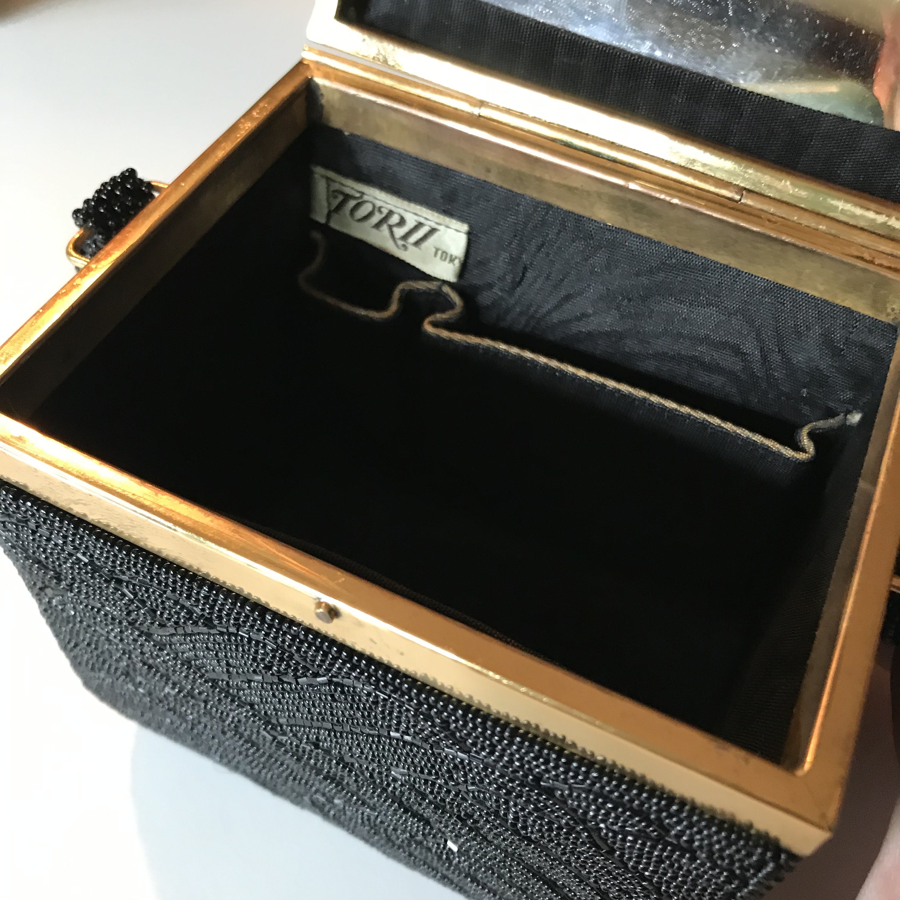 Vintage 40's Deep Blue Glass Beaded Box Handbag by Torii | Shop THRILLING