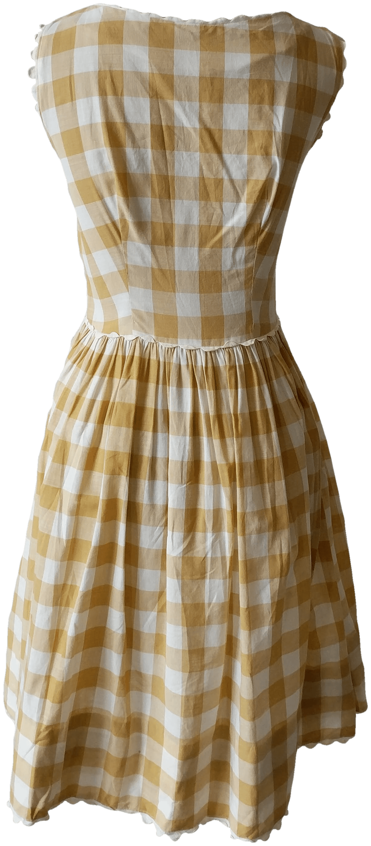 Vintage 50's Yellow Gingham Dress with Front Zipper Closure | Shop ...
