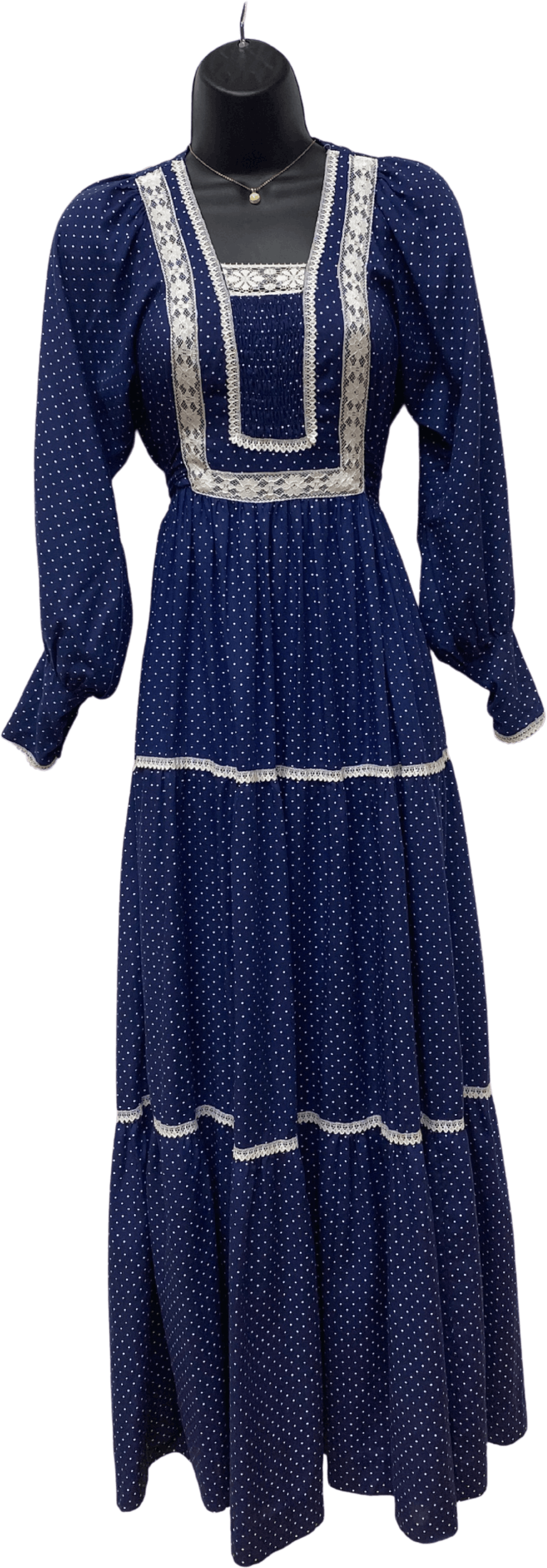 Vintage 70’s Navy Blue Prairie Maxi Dress | Shop THRILLING