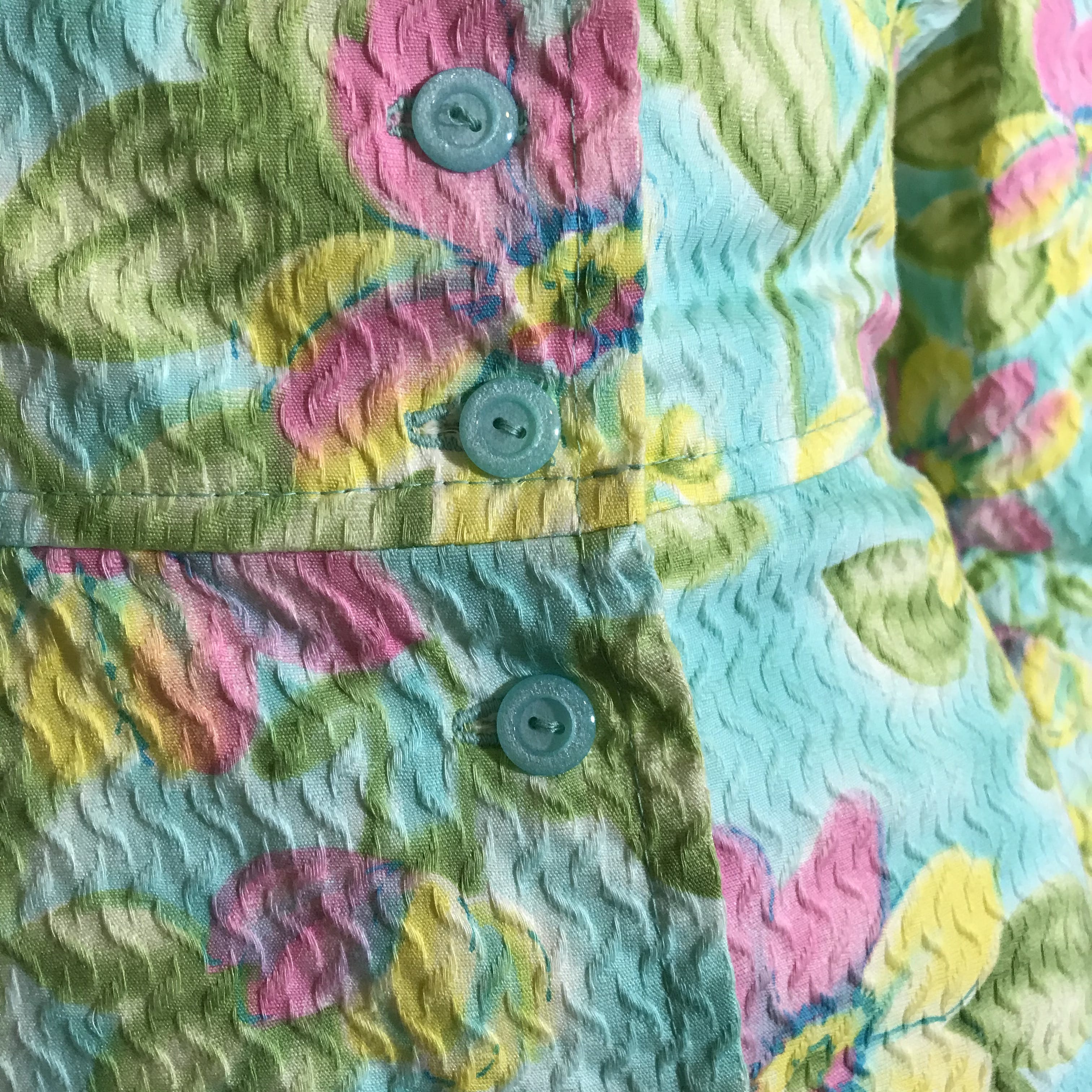 Vintage 70's Button Down Bright Floral Print Dress | Shop THRILLING