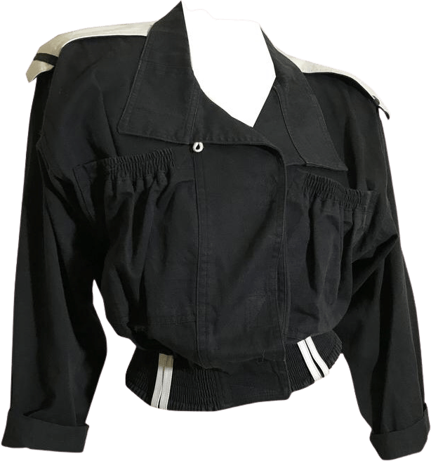 Vintage 80's New Wave Black and White Cropped Jacket by D. Frank | Shop ...