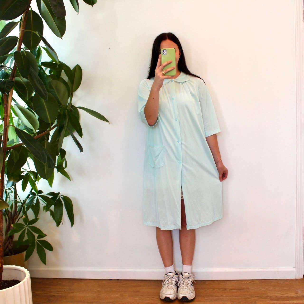 Vintage Shadowline Powder Blue Peter Pan Collar Night Gown Dress by Sh ...