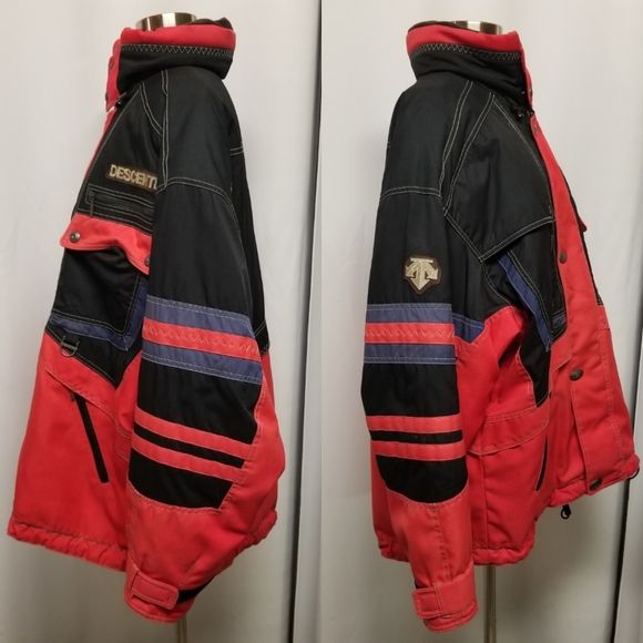 Vintage 80s Retro Red Black Colorblock Ski Parka Jacket Men's Xl by De ...