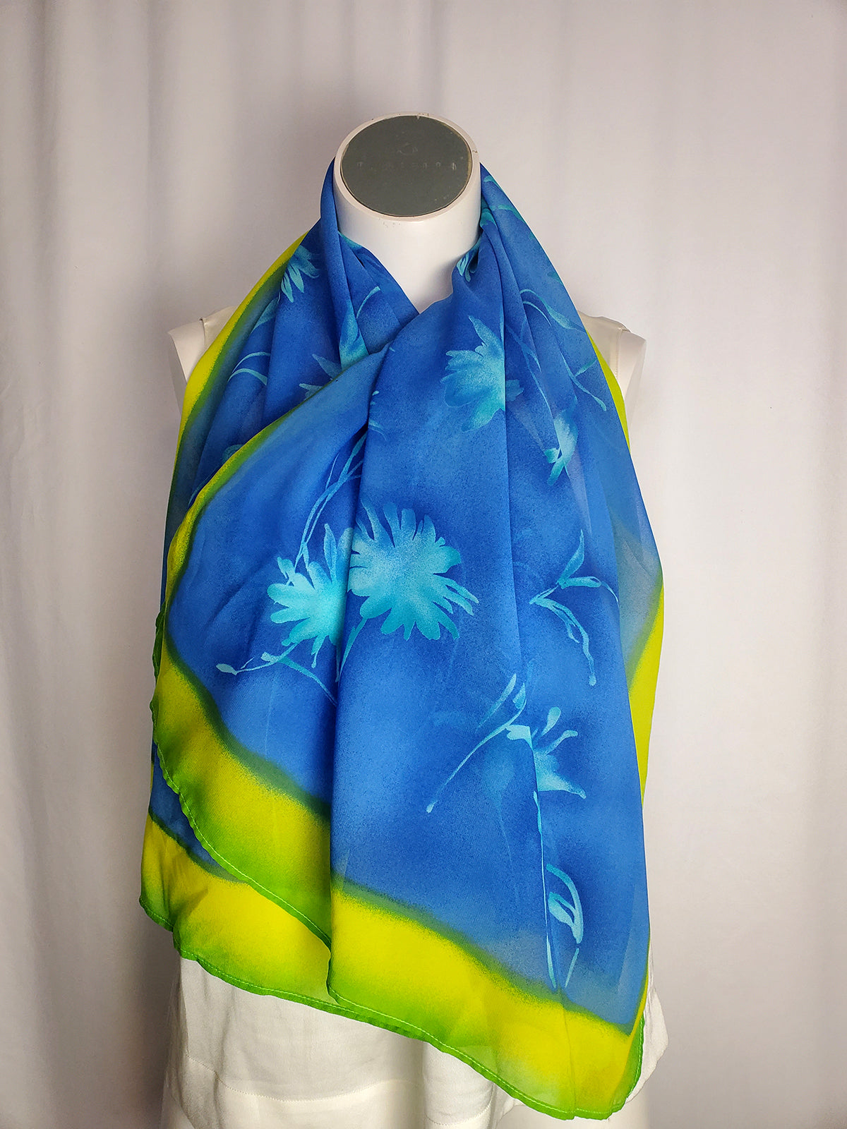 Vintage Blue and Green Floral Scarf | Shop THRILLING