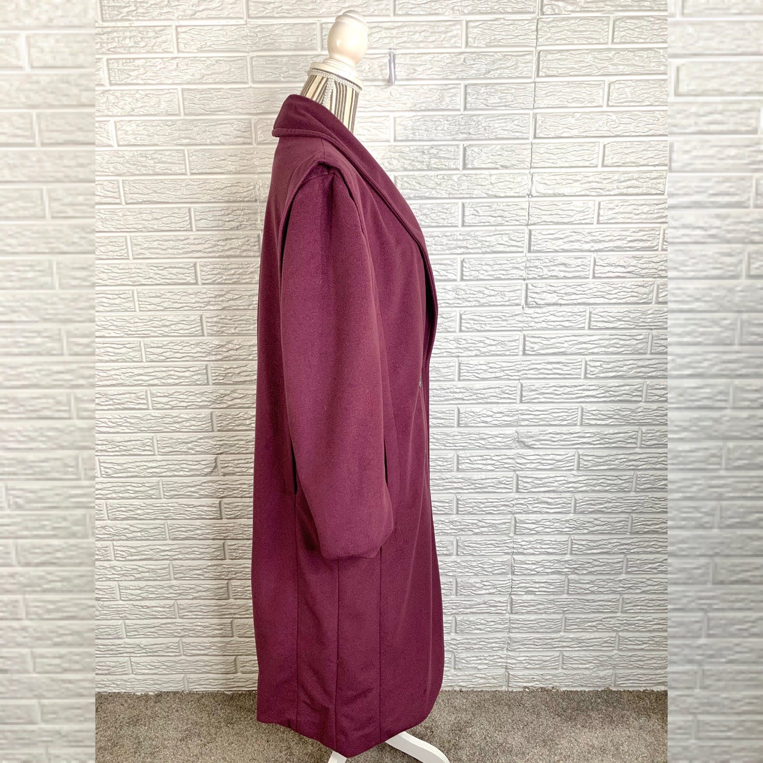 Vintage Long Purple Double Breasted Overcoat by Checkout | Shop THRILLING