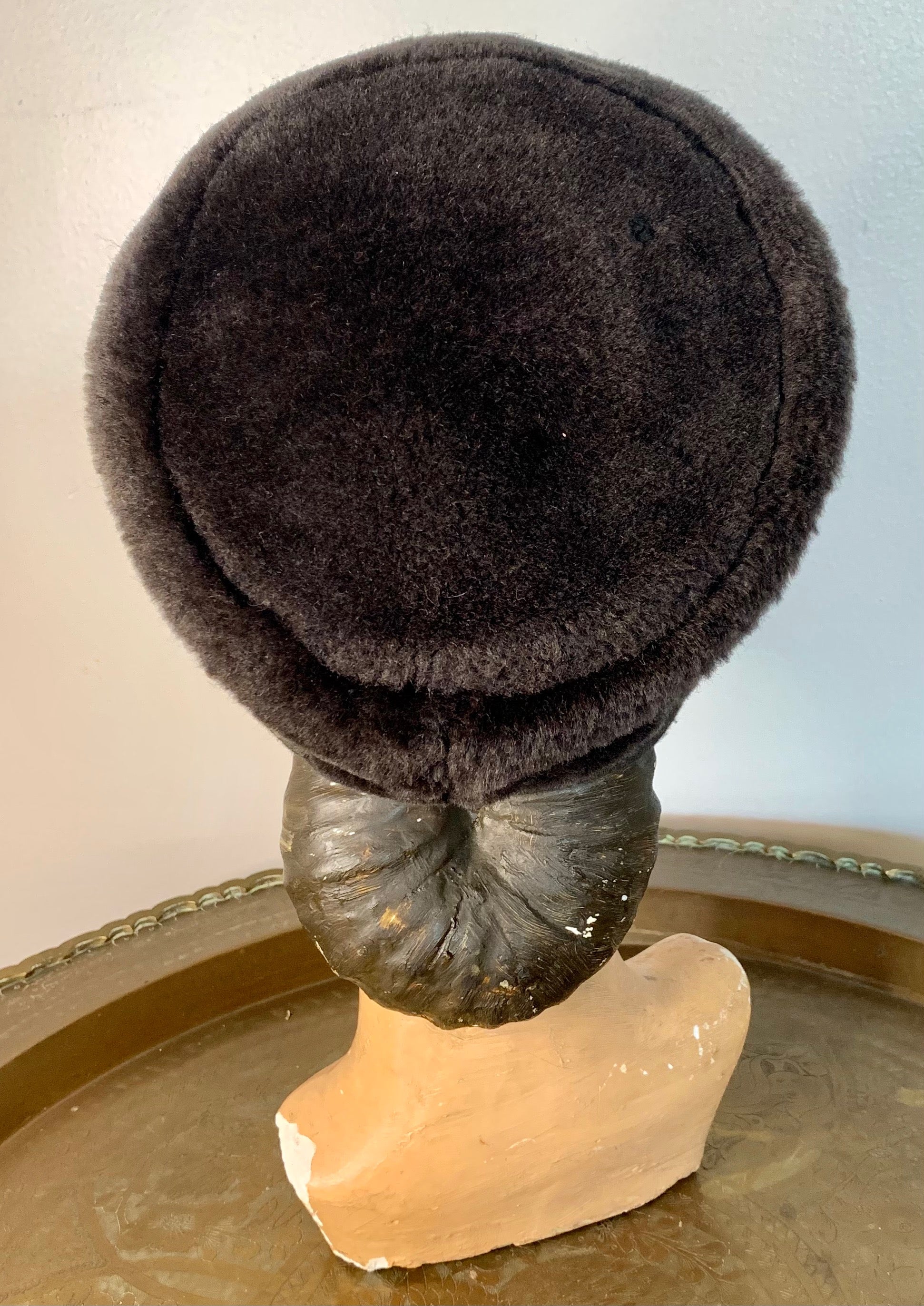 Vintage 40’s Brown Teddy Bear Faux Fur Studded Turban | Shop THRILLING