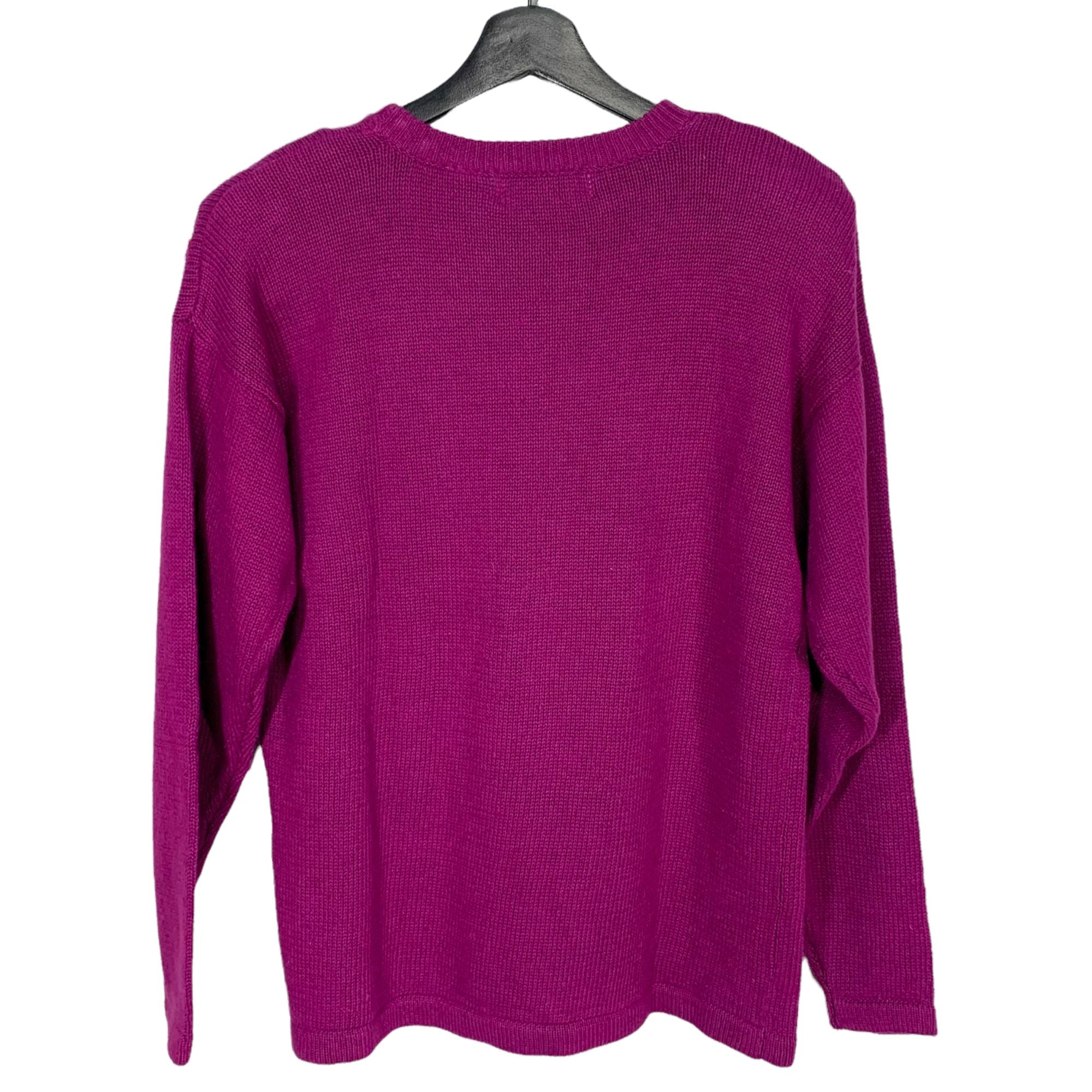 Vintage 90s Purple Ramie Cotton Knit Blend Sequin Sweater by Western C ...
