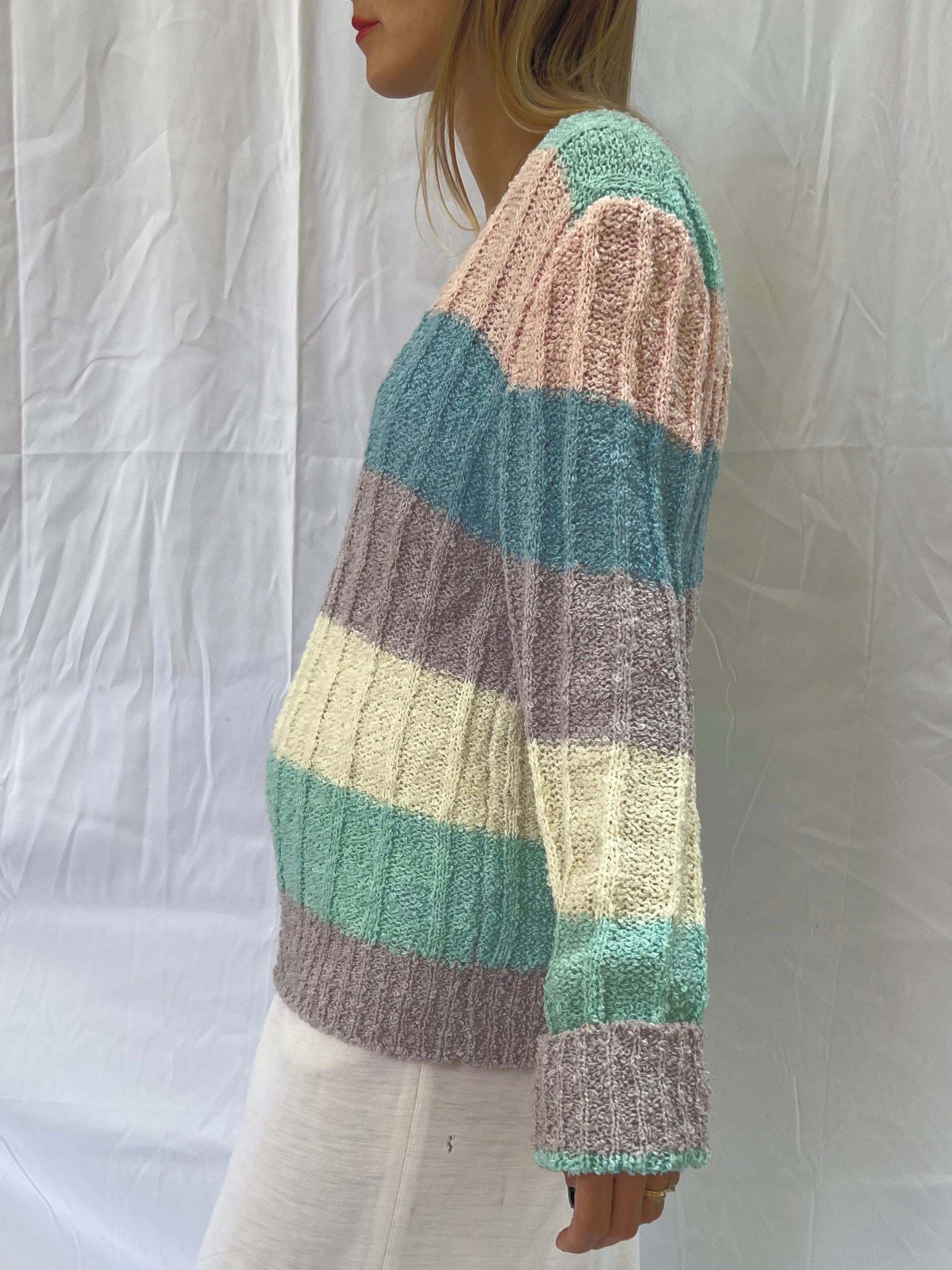 Vintage Super Soft Pastel Striped Sweater | Shop THRILLING