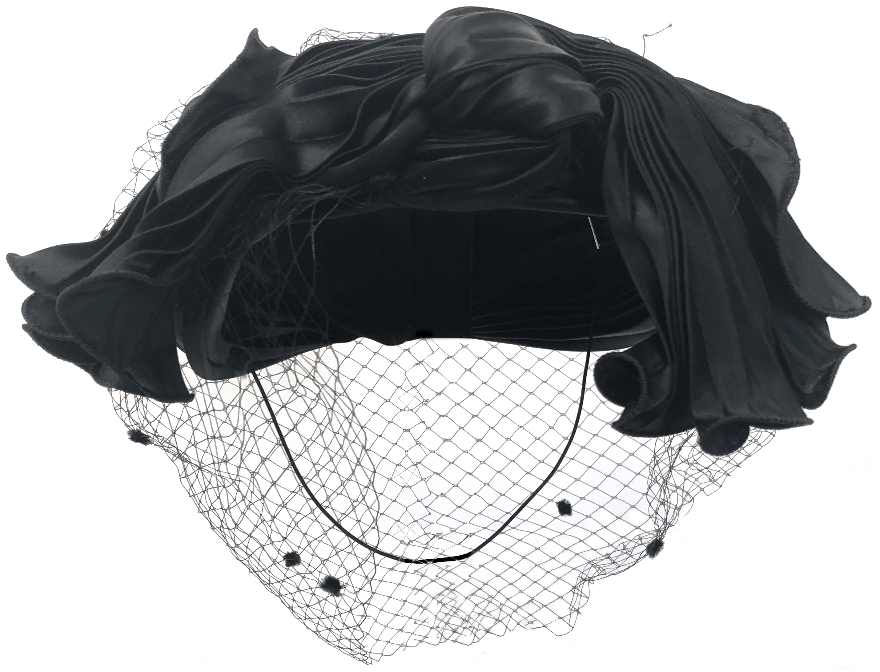 Vintage 50's Black Hat with Netted Veil | Shop THRILLING