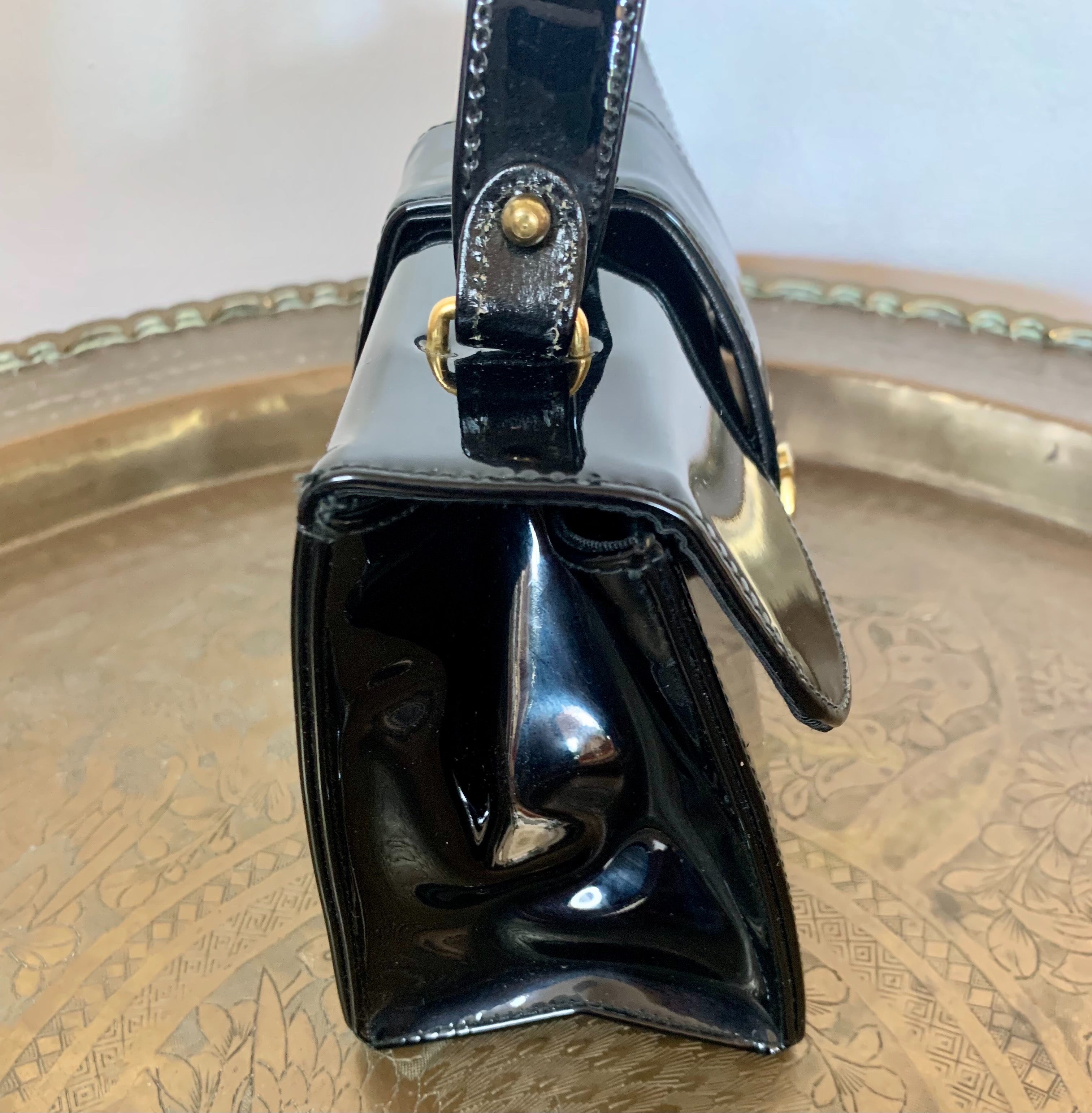 Vintage 50’s Black Patent Leather Mini Box Purse | Shop THRILLING