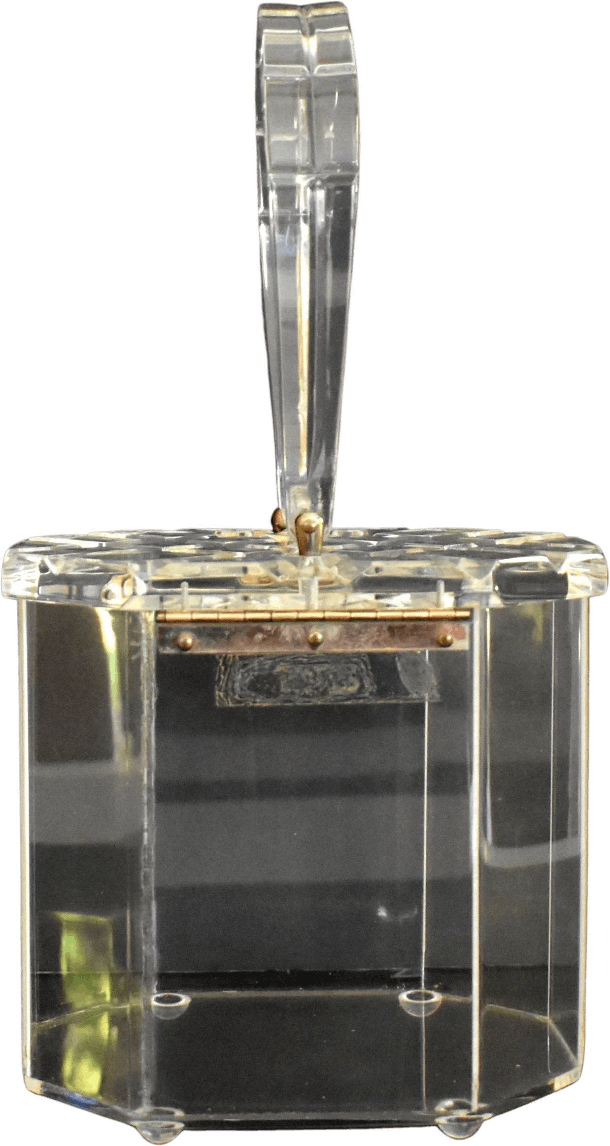Vintage 50's Crystal Clear Lucite Eight Sided Top Handle Purse by ...