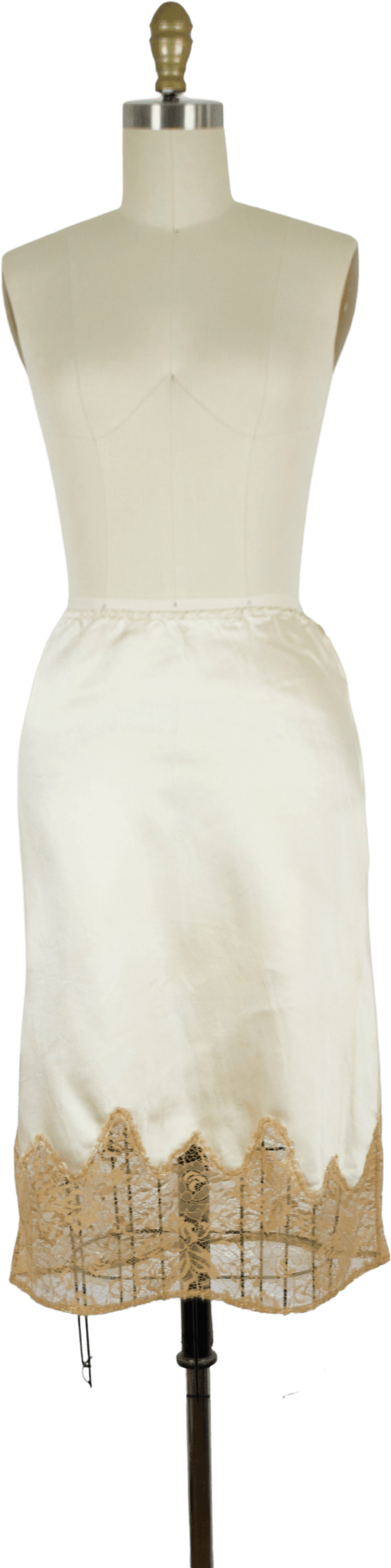 Vintage 50's Off White Vanilla Silk Satin and Lace Half Slip | Shop ...