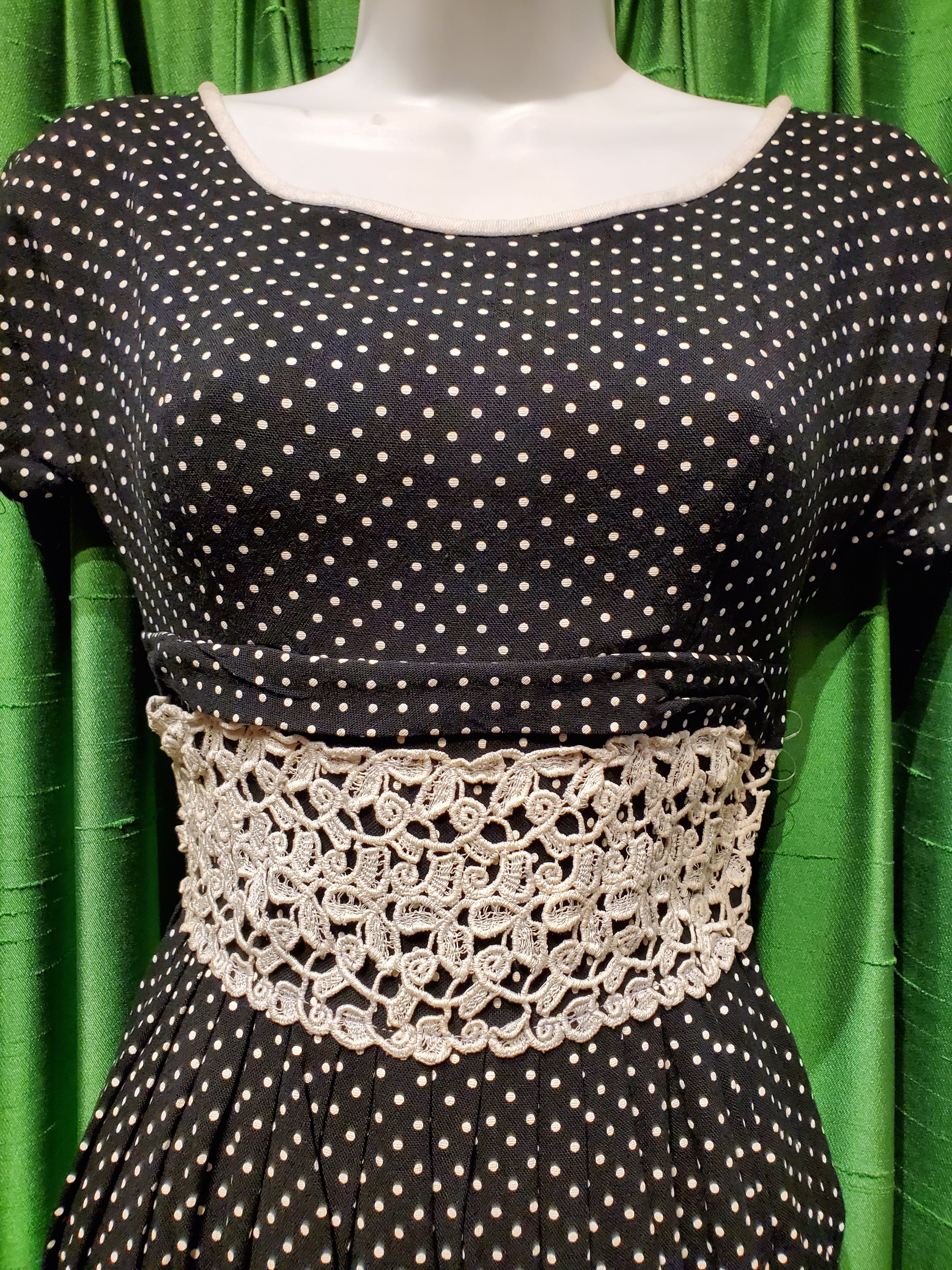 Vintage 40's/50's Black and White Polka Dot Dress | Shop THRILLING