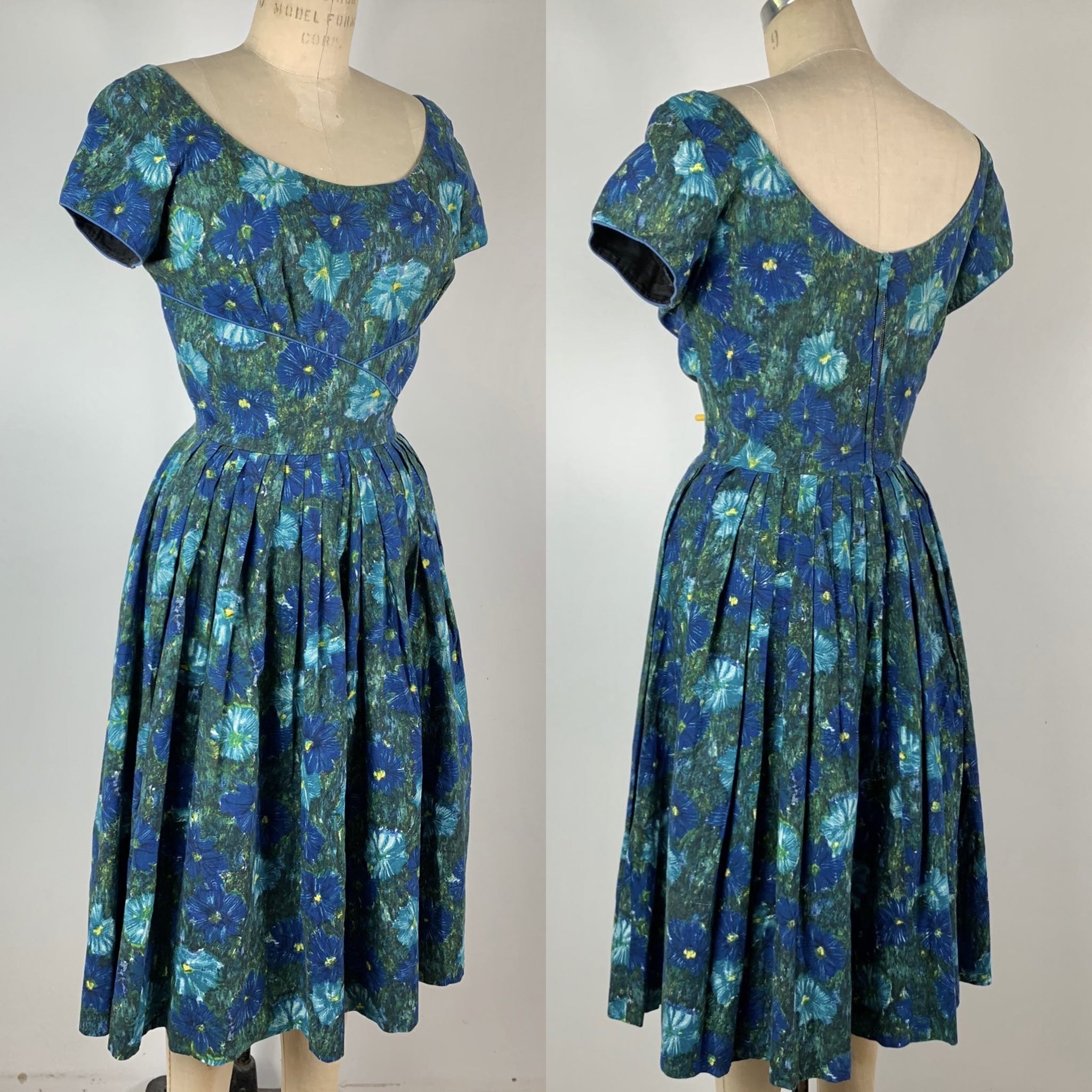 Vintage 50’s Starry Night Cotton Fit and Flare Dress Large | Shop THRILLING