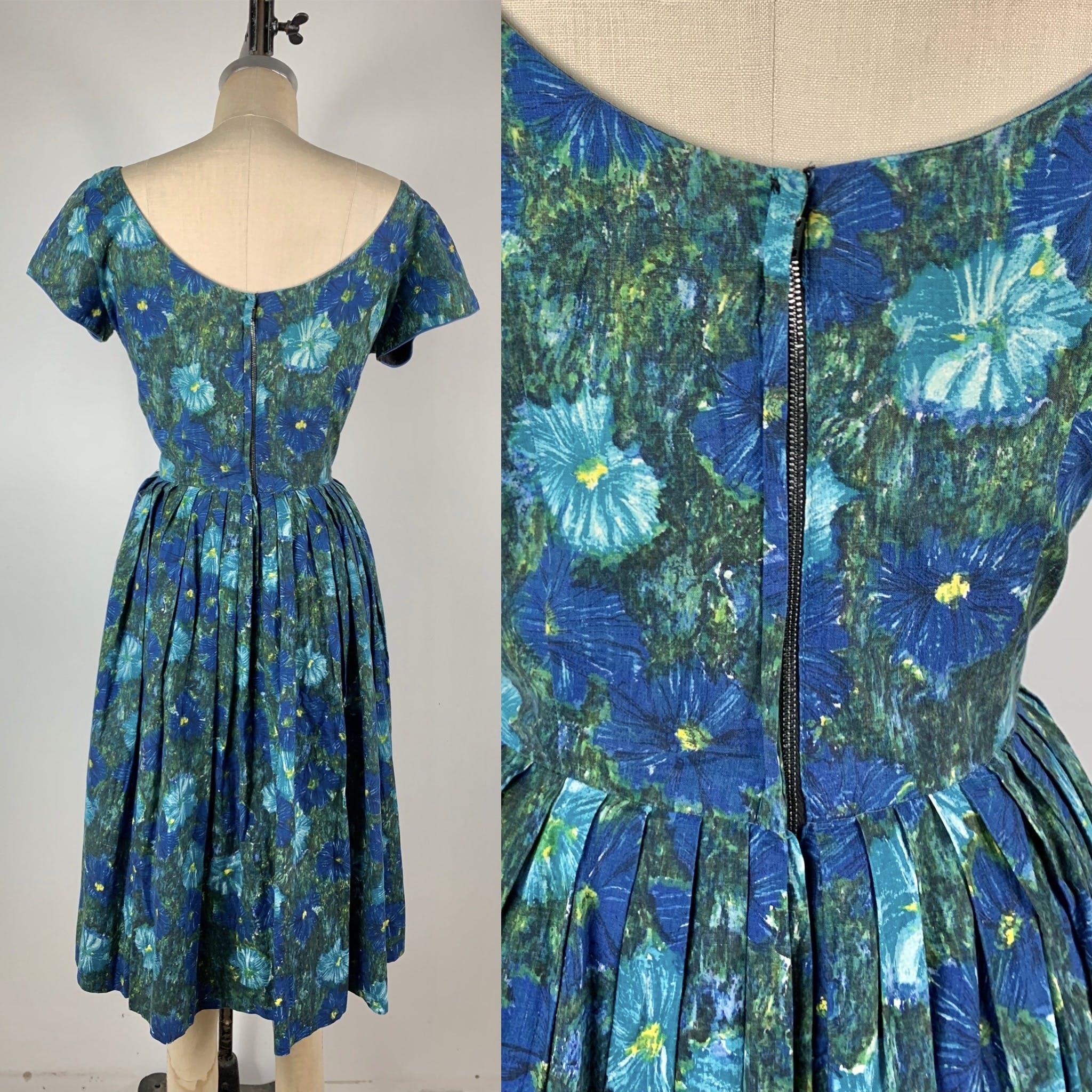 Vintage 50’s Starry Night Cotton Fit and Flare Dress Large | Shop THRILLING