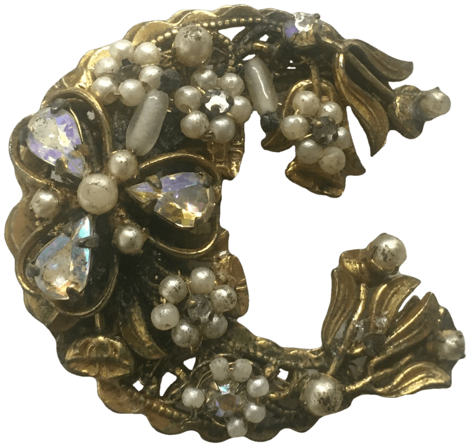 Vintage 40s/50s Style Crescent Brooch By Miriam Haskell | Shop THRILLING