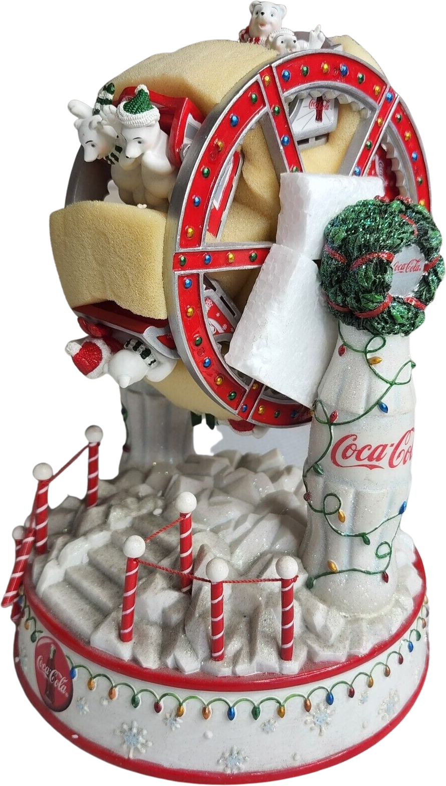 Vintage 90s Coca Cola Polar Bear Winter Wonderland Ferris Wheel ...