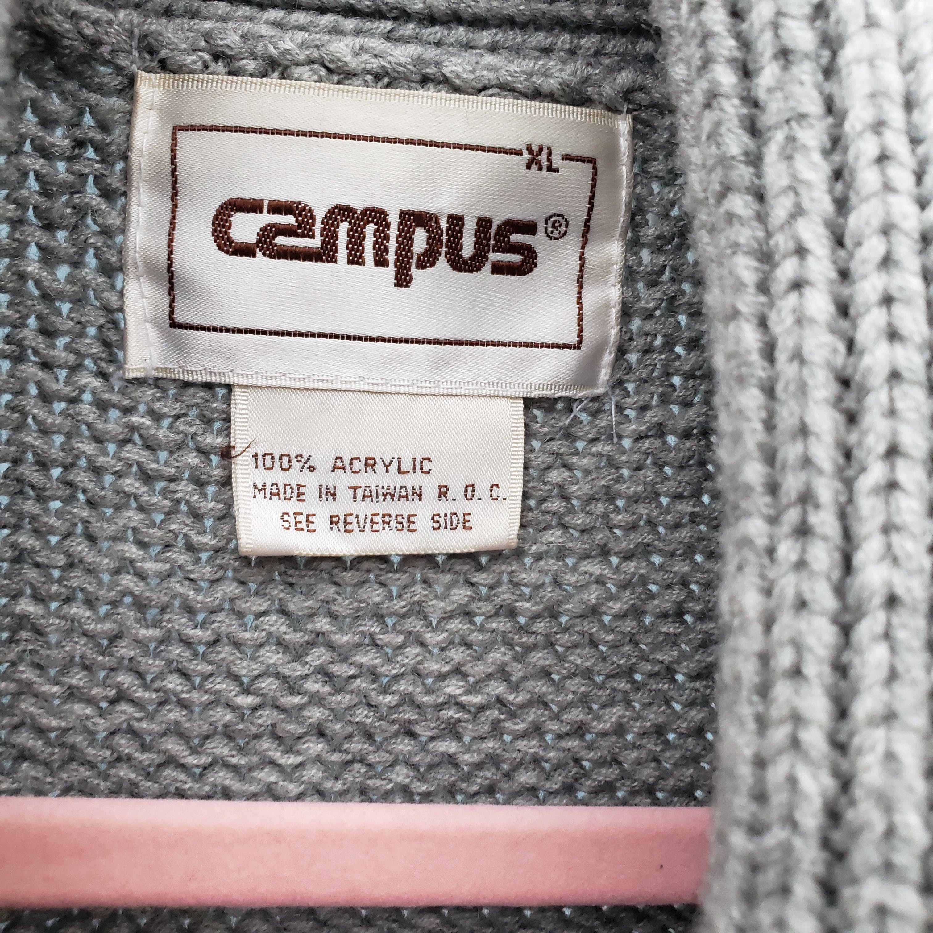 Vintage 70's/80's Gray Academia Cable Knit Cardigan by Campus | Shop ...