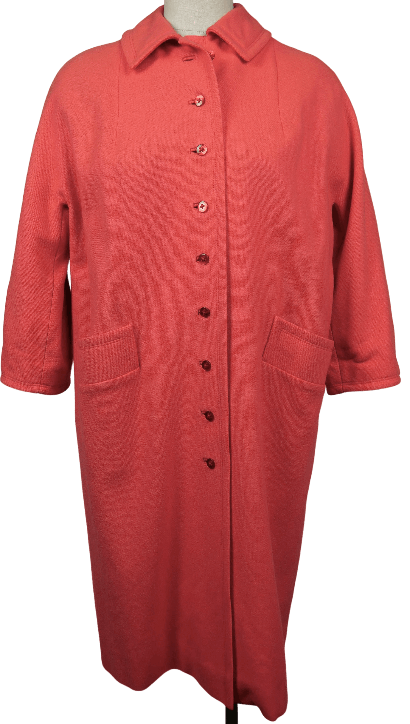 Vintage 60’s 60s Mod Coral Wool Midi Coat By Travelaire, Millispun by D ...