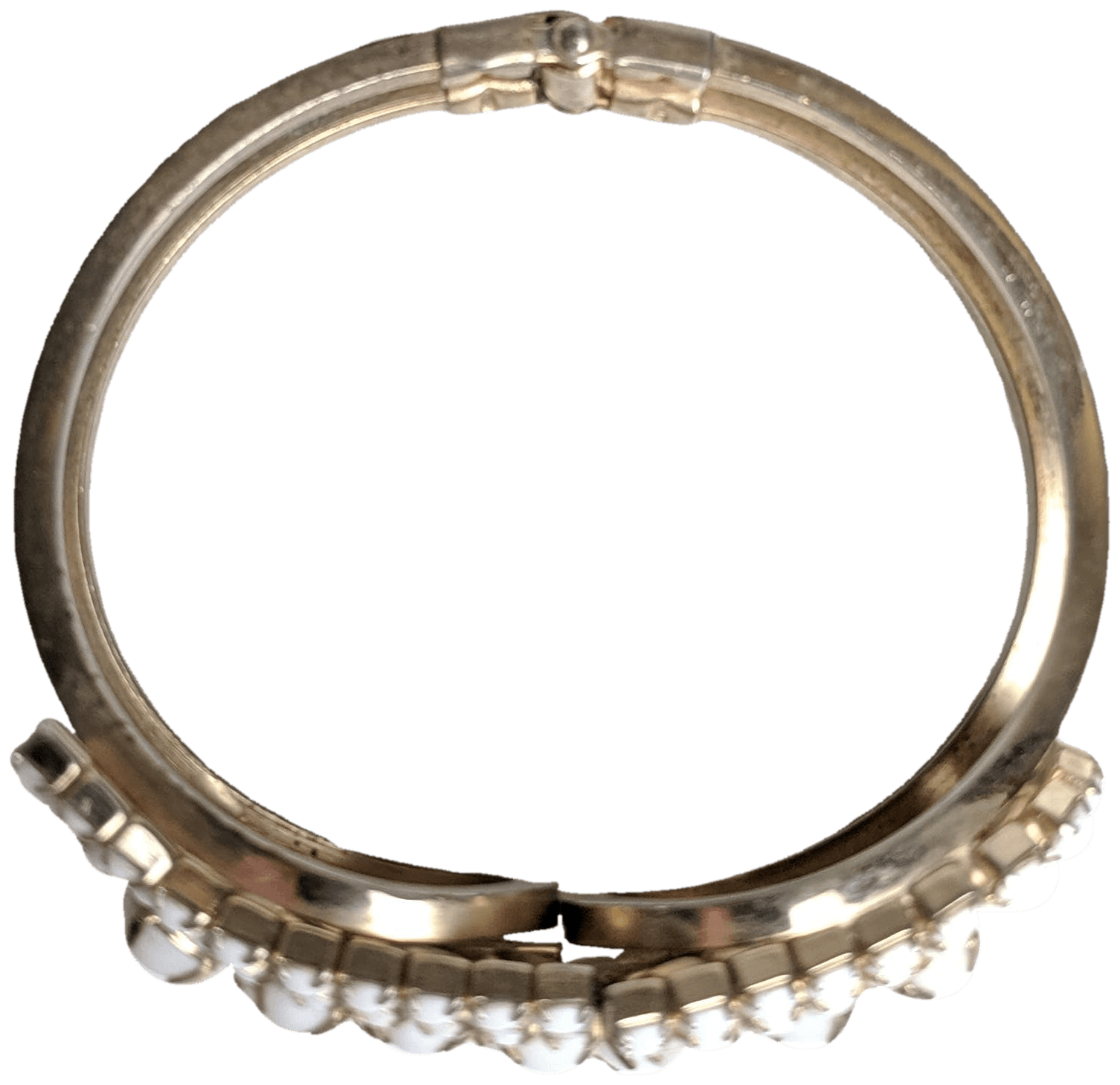 Vintage 60's Gold and Milky Rounded Gem Cuff | Shop THRILLING