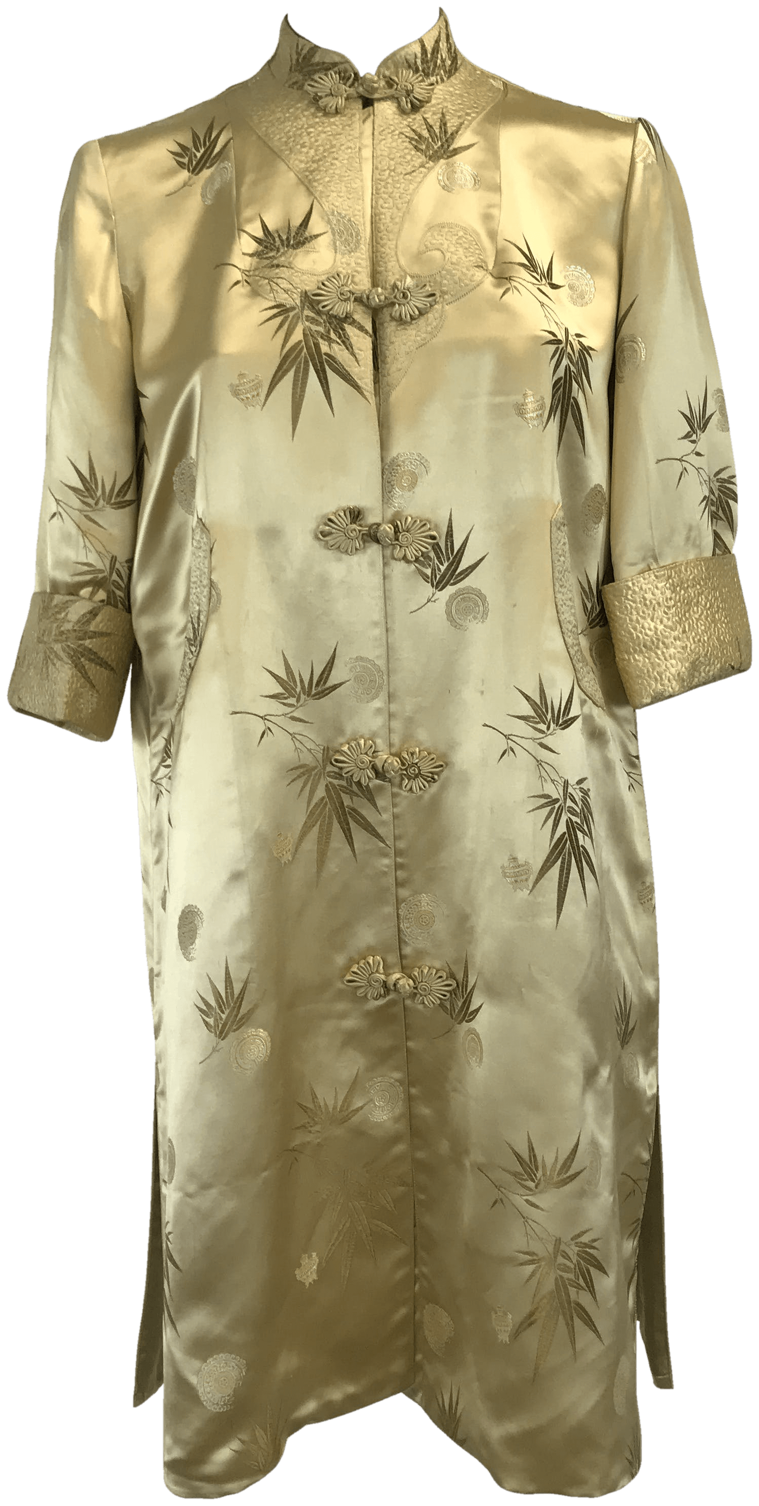 Vintage 60's Gold Robe With Bamboo Pattern | Shop THRILLING