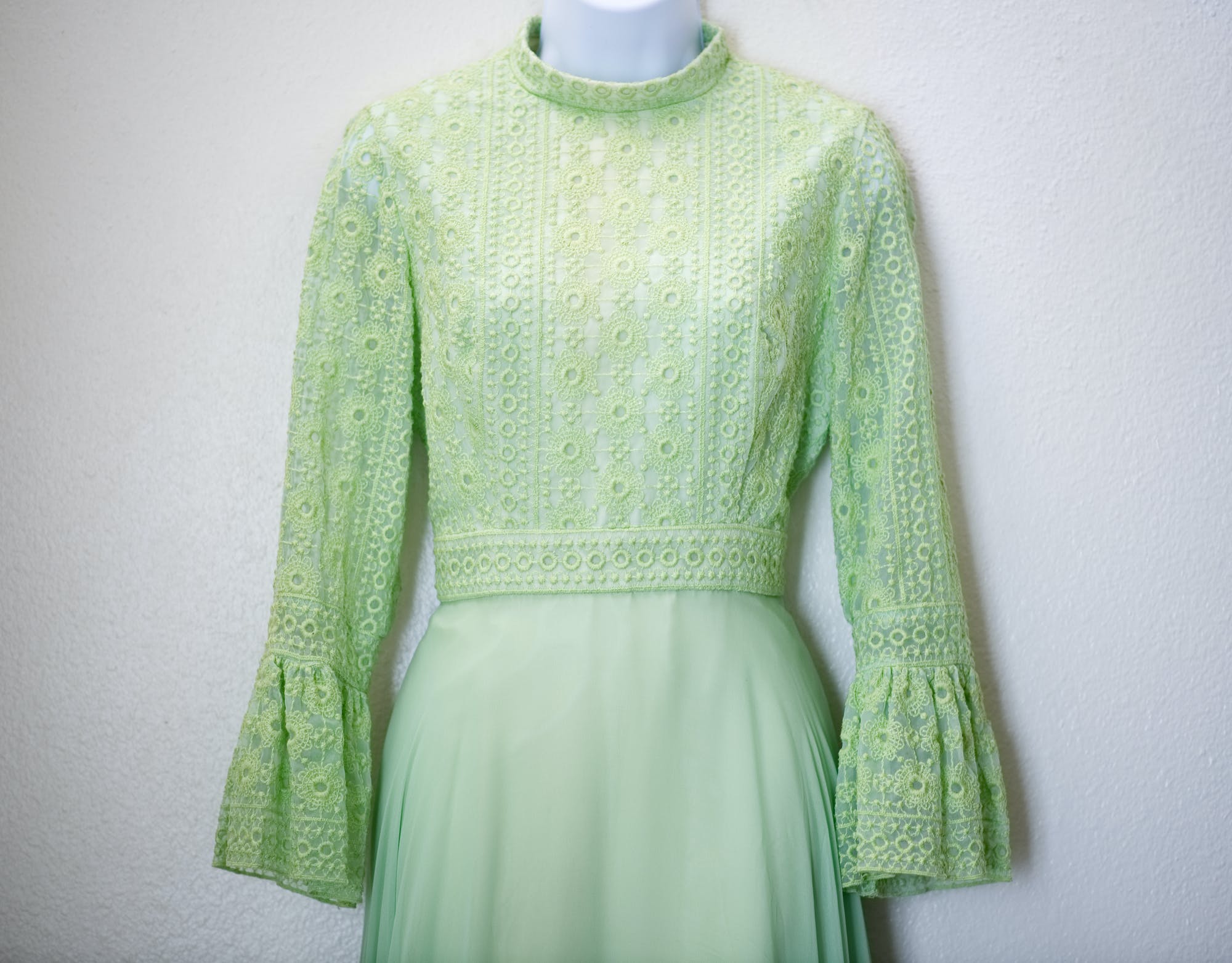 Vintage 60’s Green Formal Maxi Dress with Chiffon | Shop THRILLING