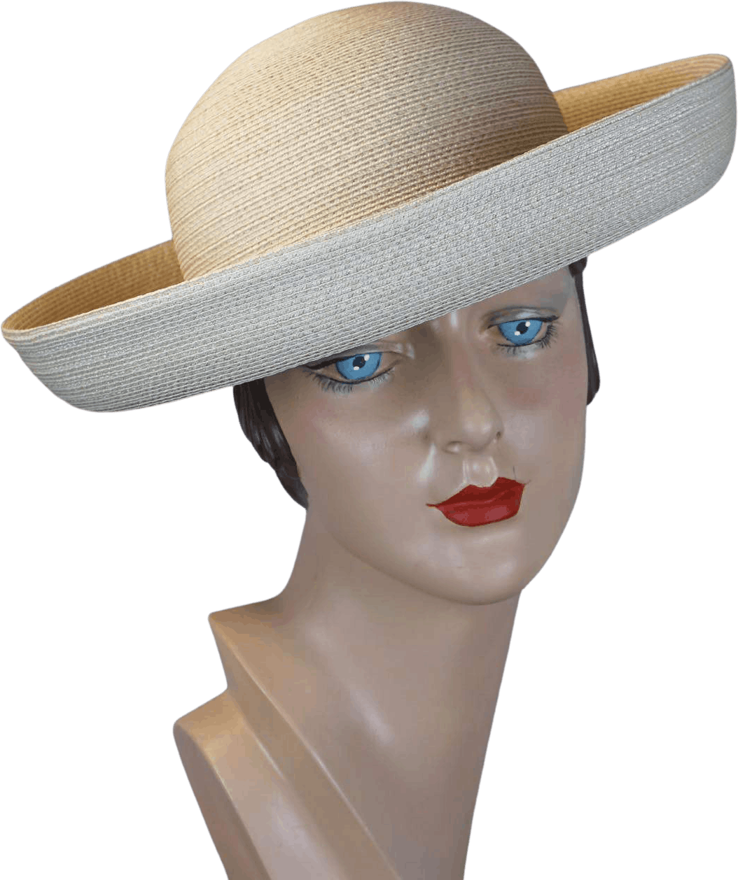 Vintage 60's Ivory Straw Wide Brim Breton Hat by Christine | Shop THRILLING