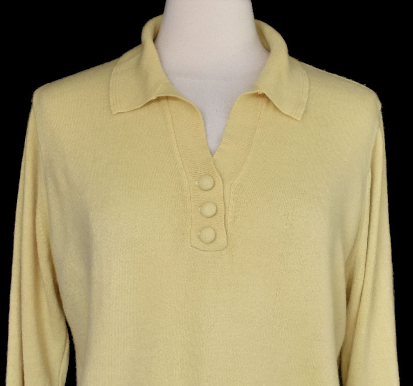 Vintage 60's Mustard Yellow Orlon Collared Sweater | Shop THRILLING