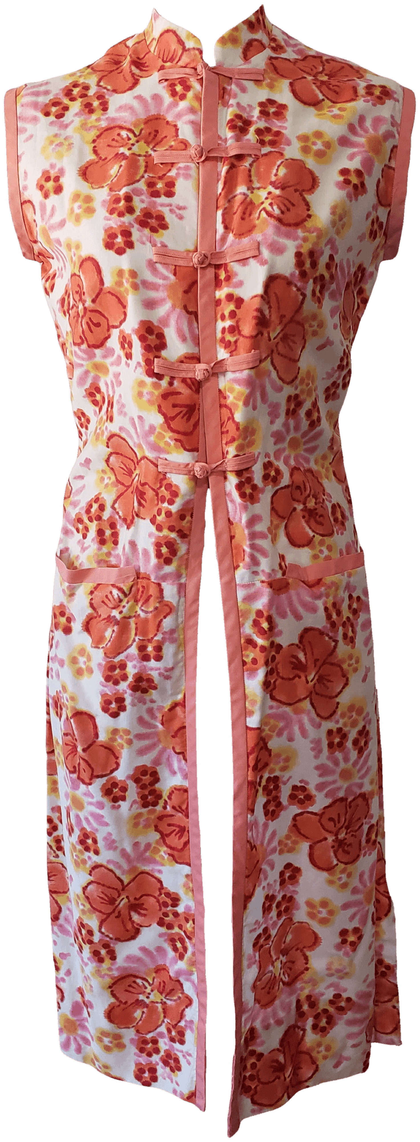 Vintage 60's Peach Floral Button Up Vest and Peach Capri Set by Sydney ...