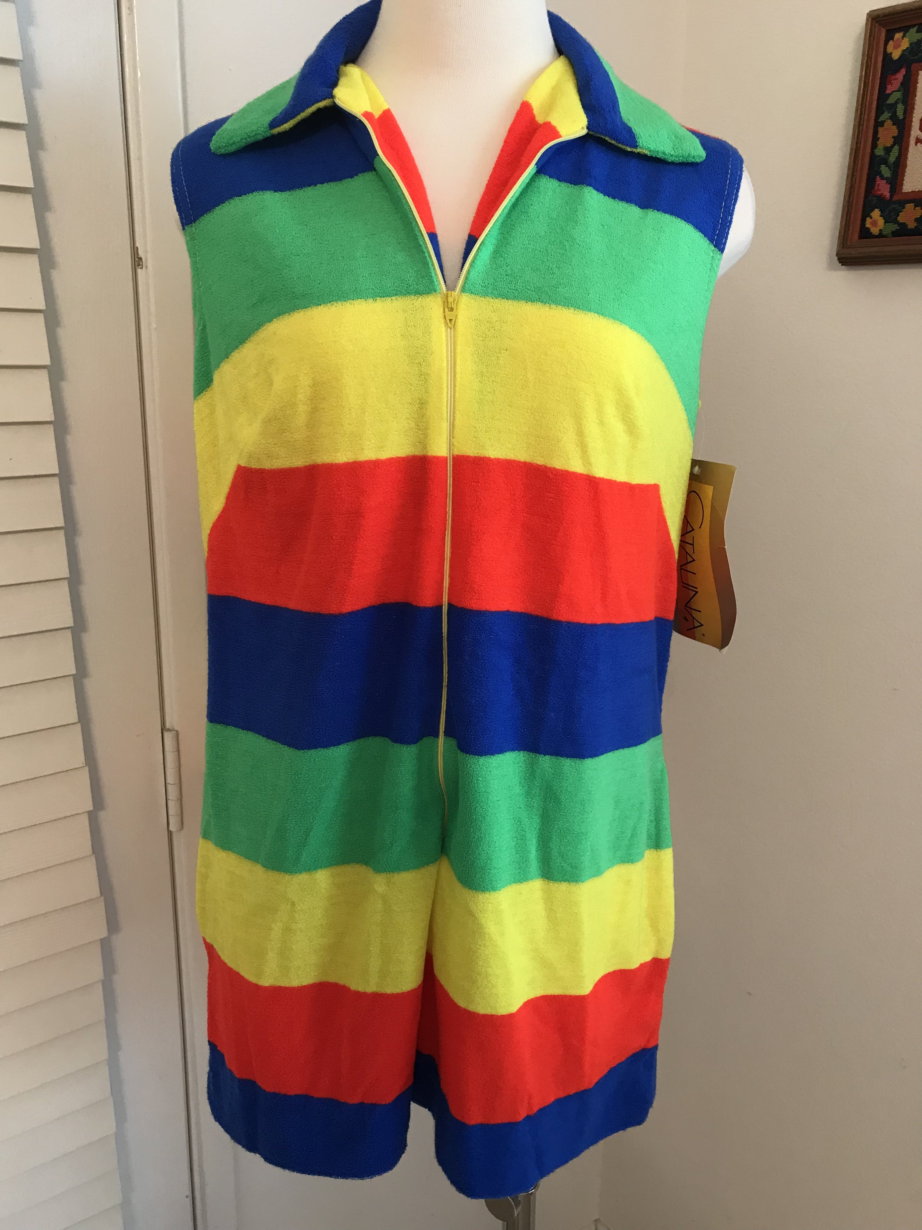 Vintage 60’s Rainbow Terry Cloth Mini Dress | Shop THRILLING