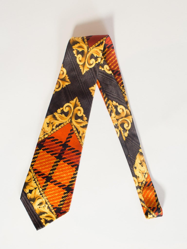 Vintage 90s Black and Gold Design Tie | Shop THRILLING