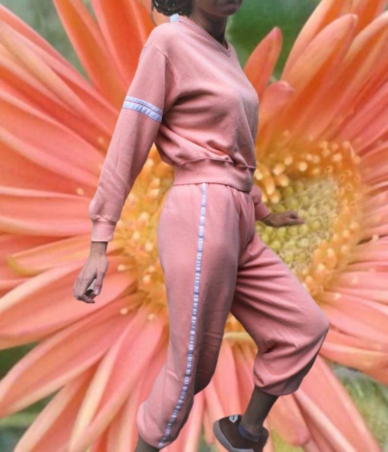 Vintage 70’s/80’s Pastel Pink Sweatshirt and Sweatpants Set by Bassett ...