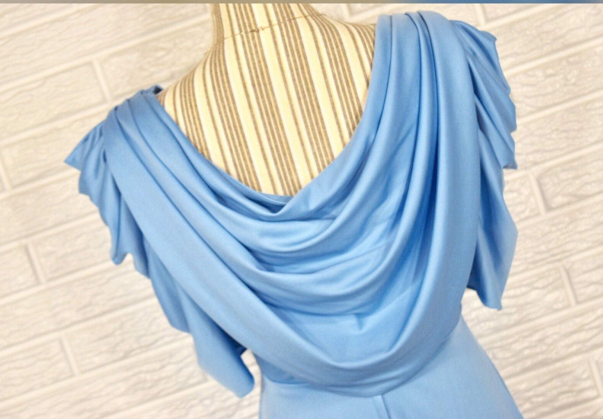 Vintage 70's Baby Blue Draping Disco Dress by Alicia | Shop THRILLING