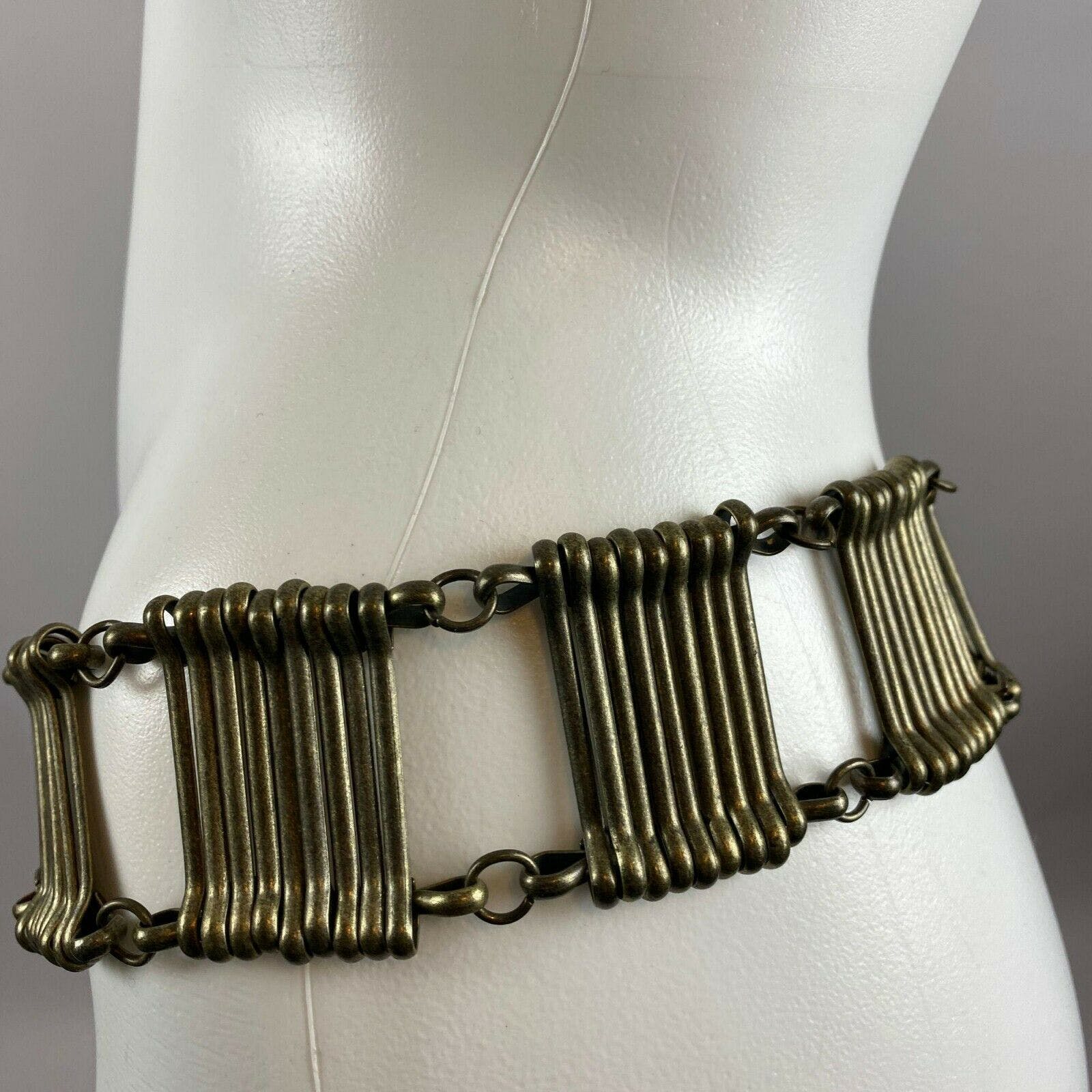 Vintage 70's Brass Bar Metal Chain Belt | Shop THRILLING
