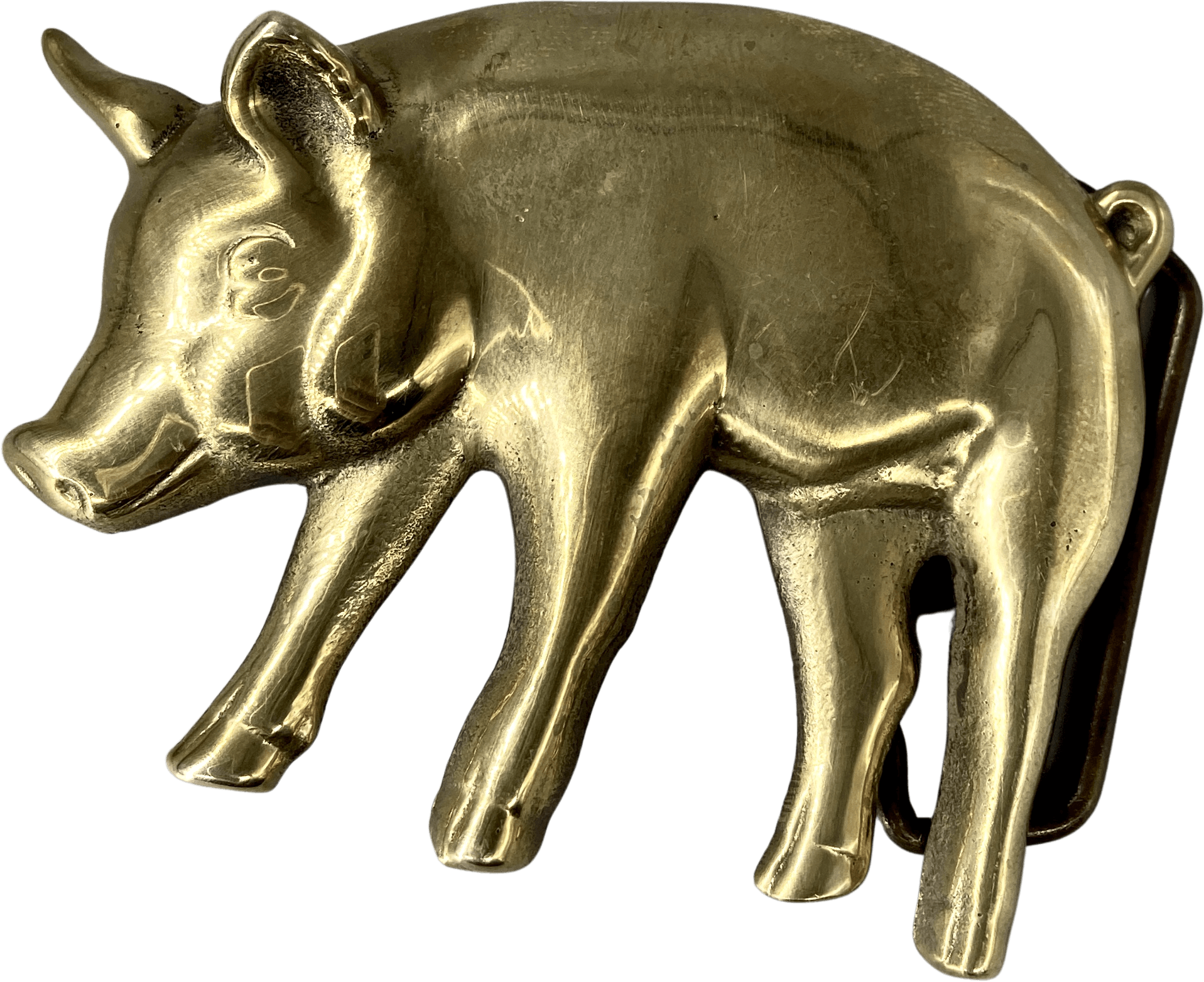Vintage 70’s Brass Pig Belt Buckle by Baron Brass | Shop THRILLING