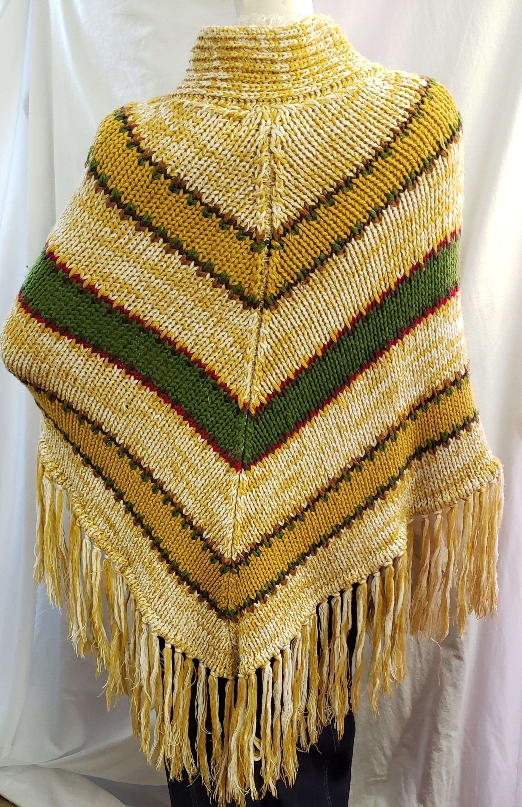 Vintage 70's Knit Poncho with Fringe | Shop THRILLING