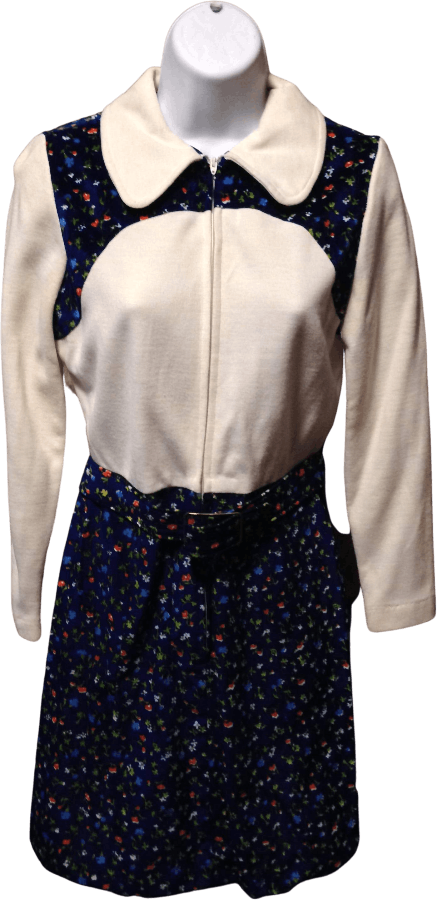 Vintage 70's Mini Dress with Velvet Print | Shop THRILLING