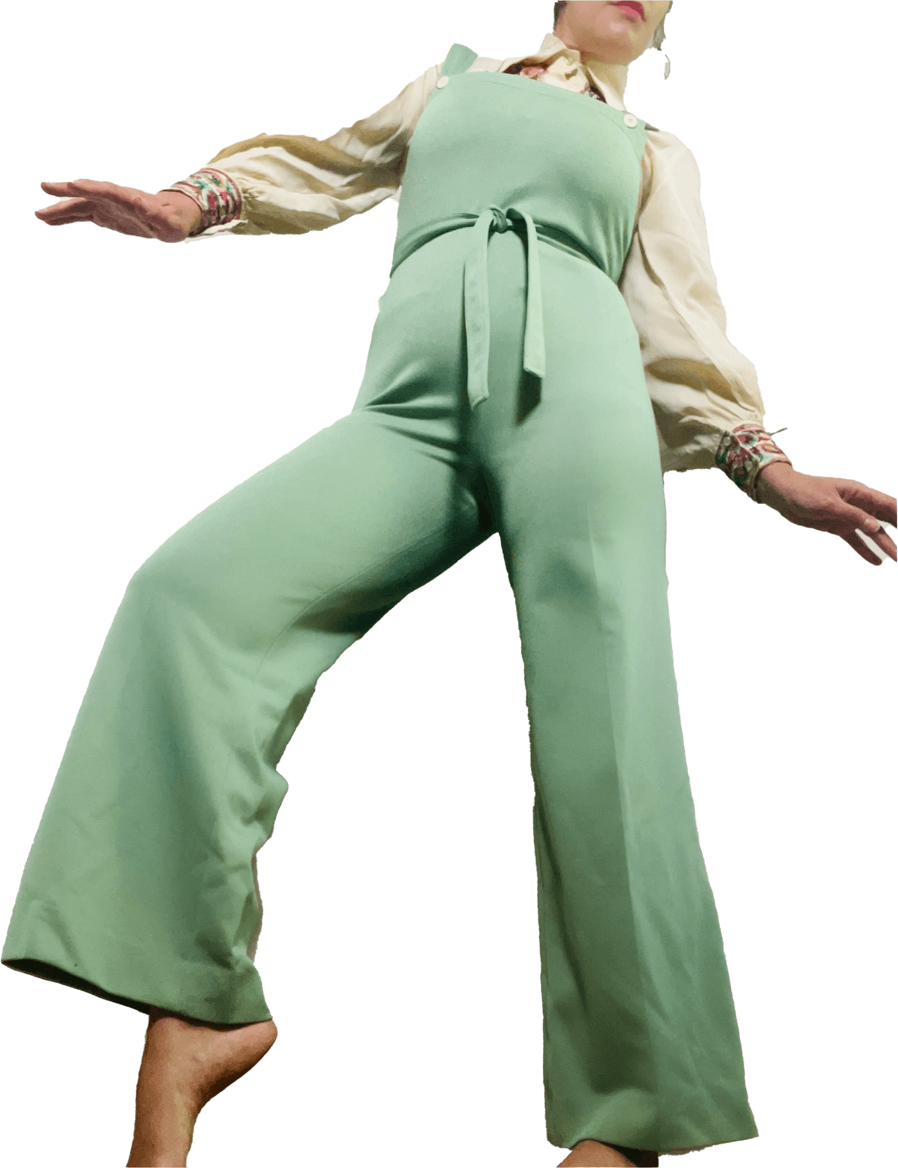Vintage 70s Mint Green Overalls Jumpsuit | Shop THRILLING