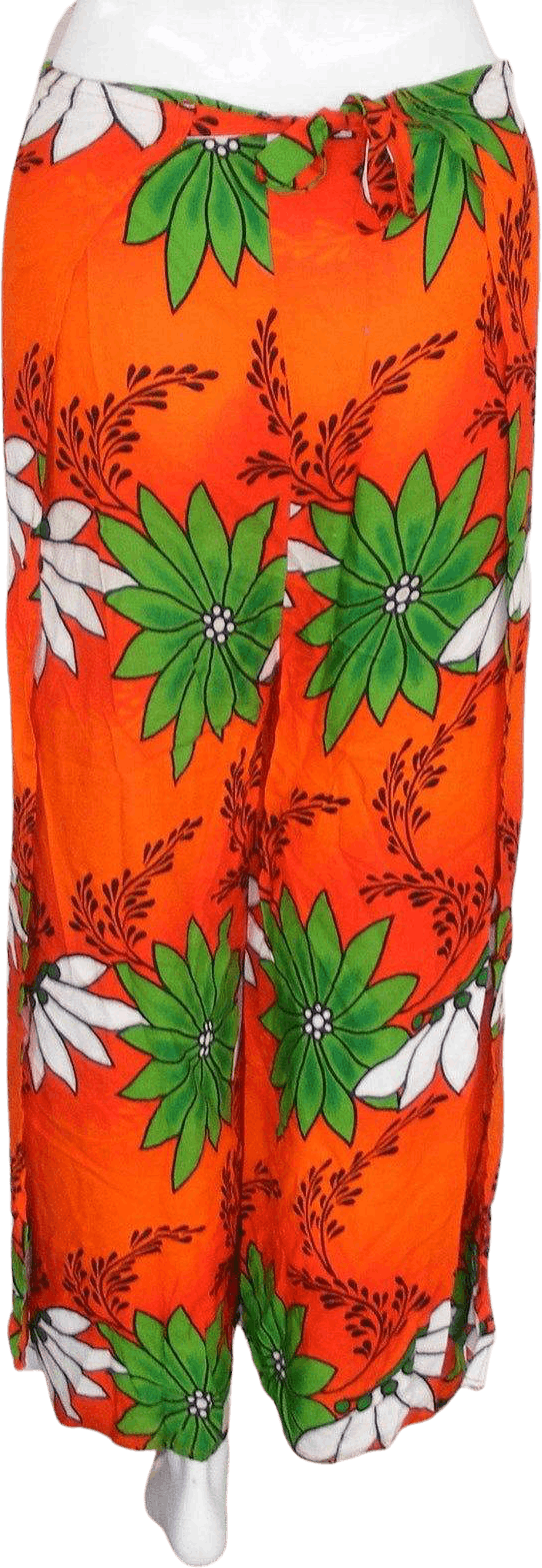 Vintage 70’s Orange Floral Hawaiian Wrap Pants | Shop THRILLING