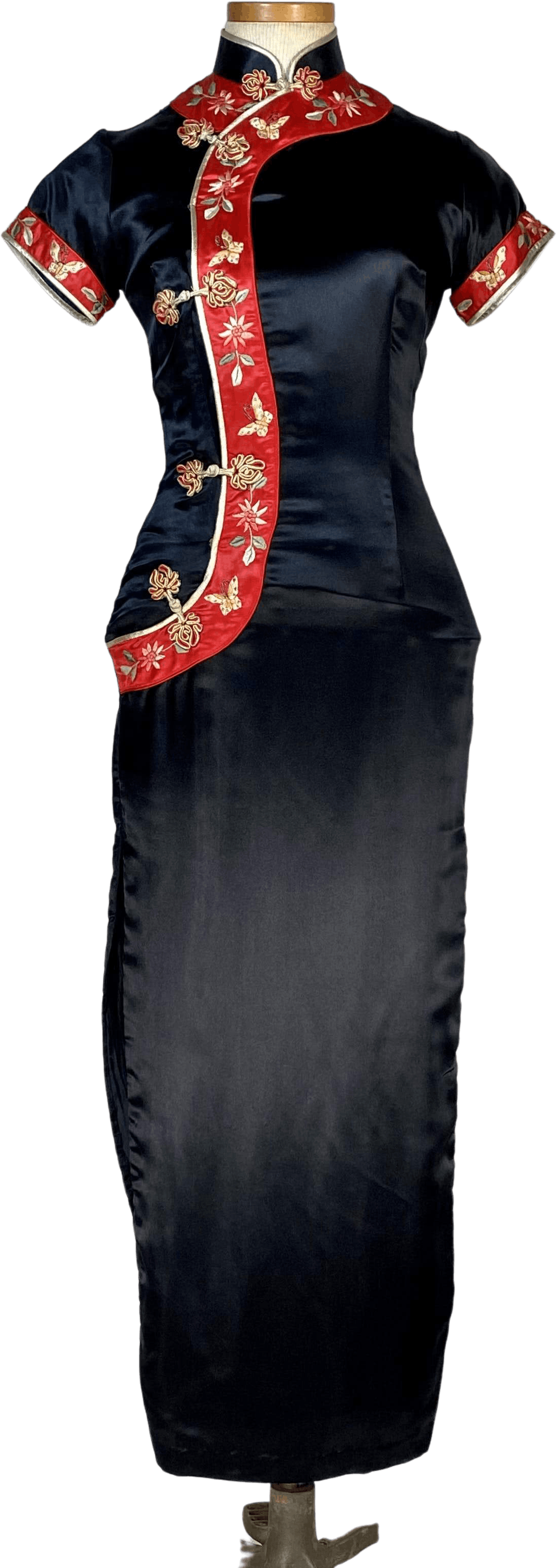 Vintage 70's Stunning Luxurious Silk Hand Embroidered Cheongsam Dress ...