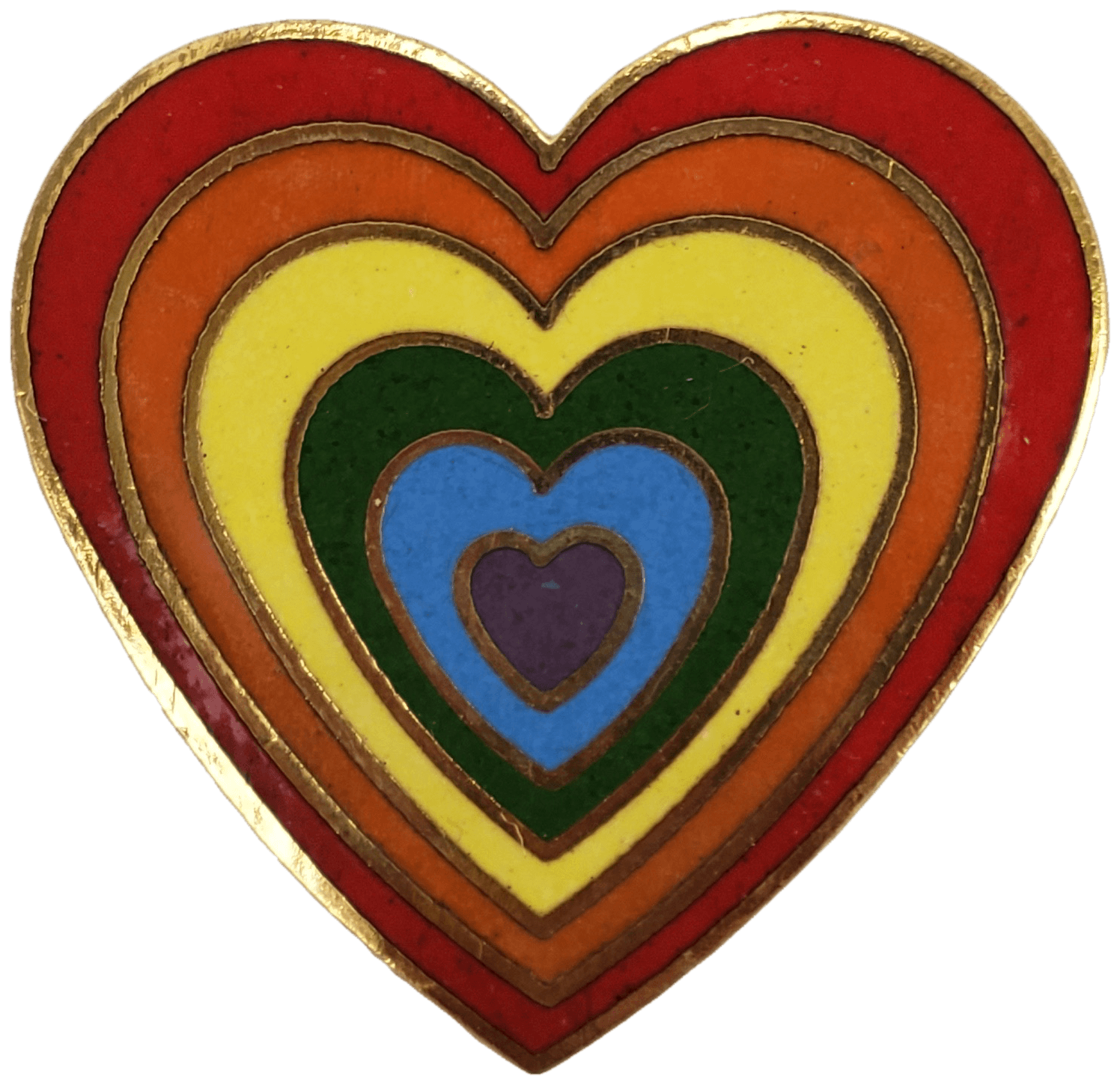 Vintage 70's/80's Rainbow Heart Pin | Shop THRILLING