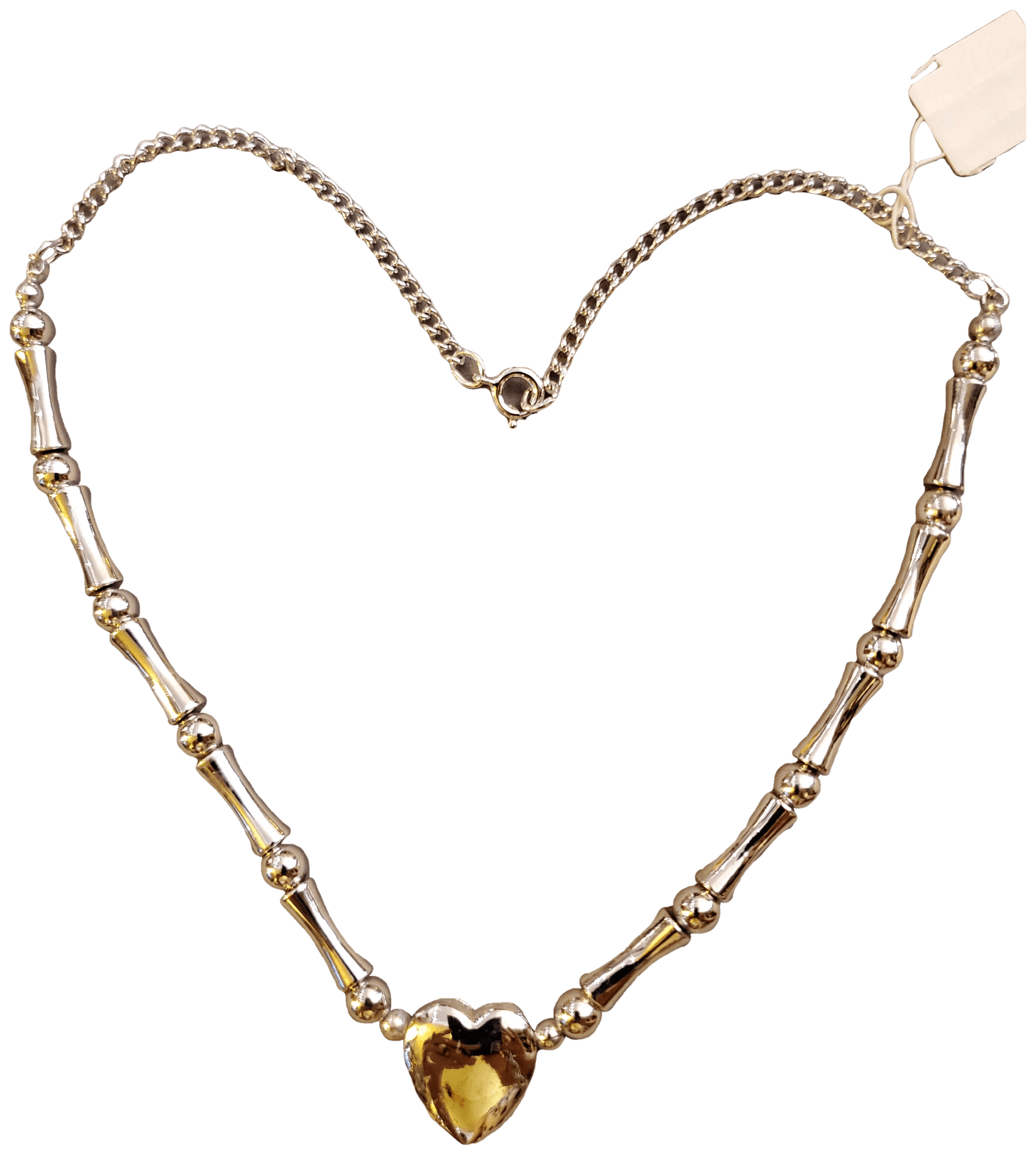 Vintage 70's 80's Silvertone Heart Necklace | Shop THRILLING