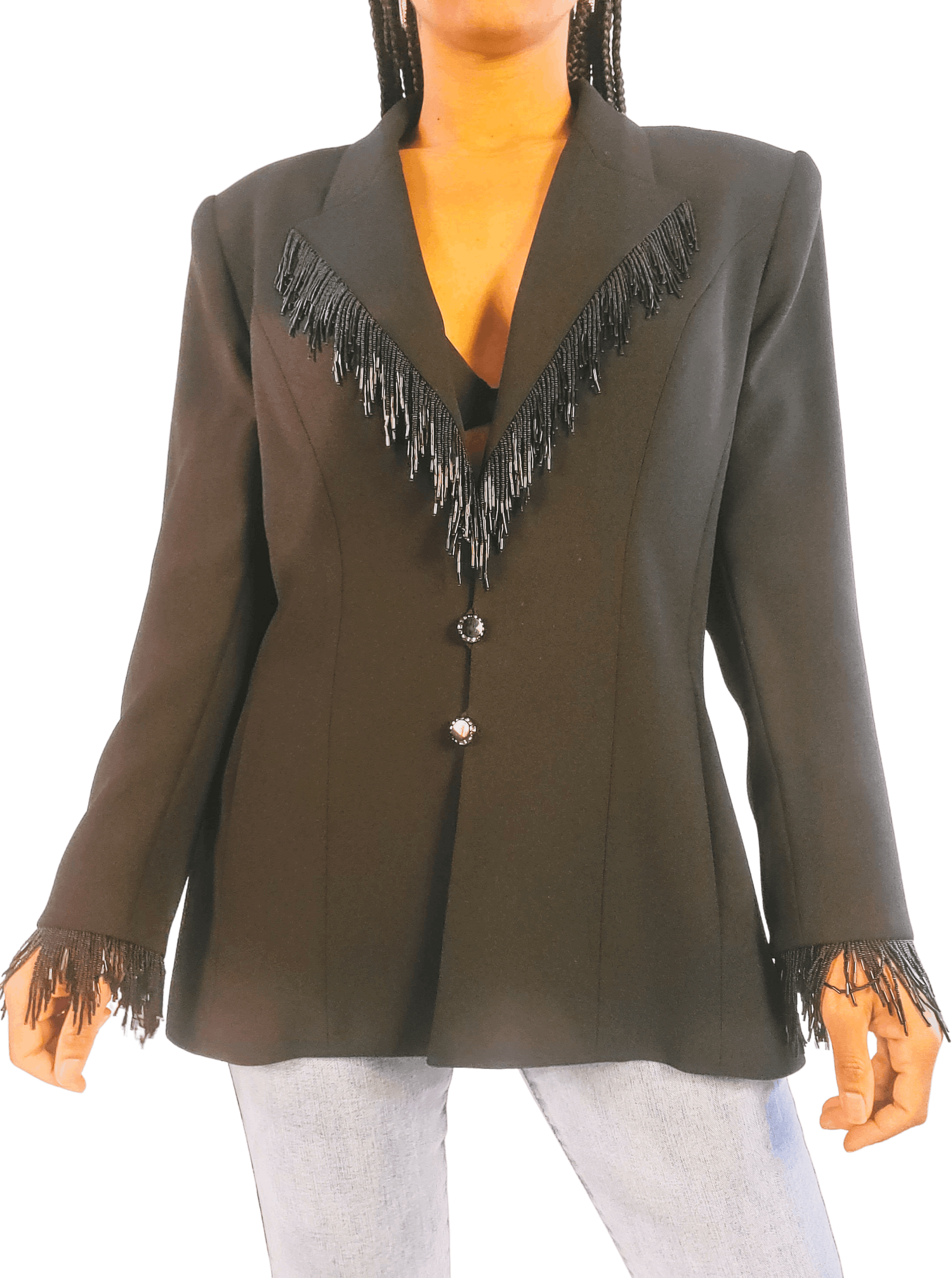 Vintage 80's Black Beaded Blazer | Shop THRILLING