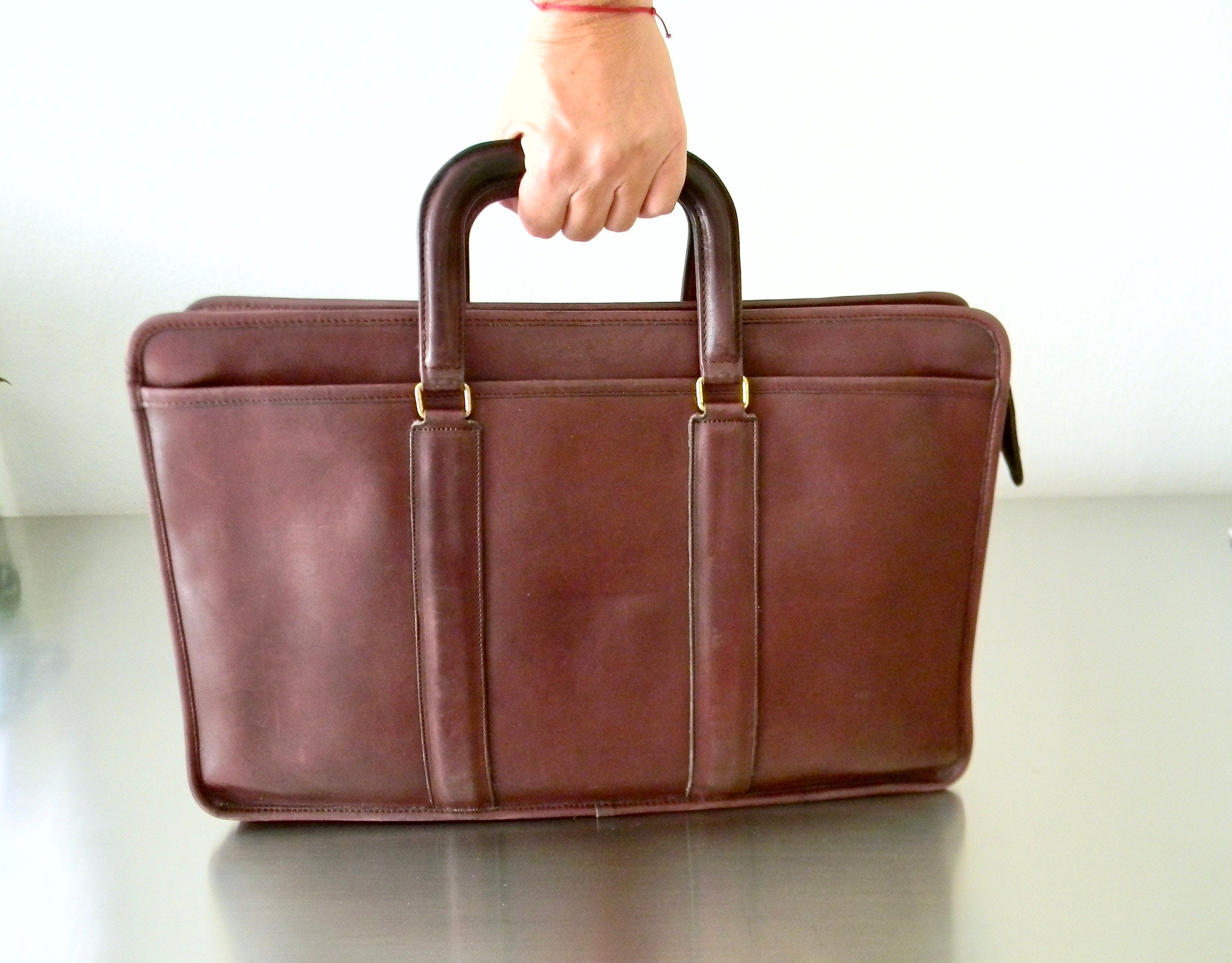 Vintage 80's British Tan Leather Embassy Brief | Shop THRILLING